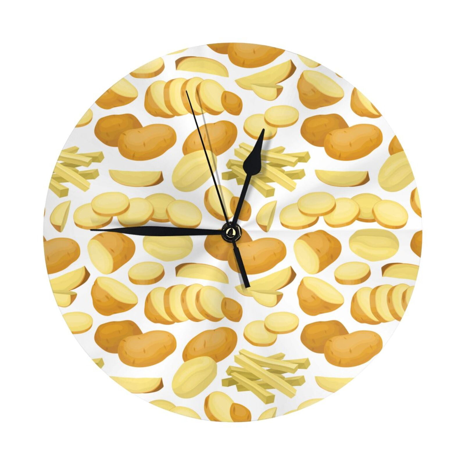 Wall Clock potato chips fries Wall Clocks Battery Operated, Modern Wall ...