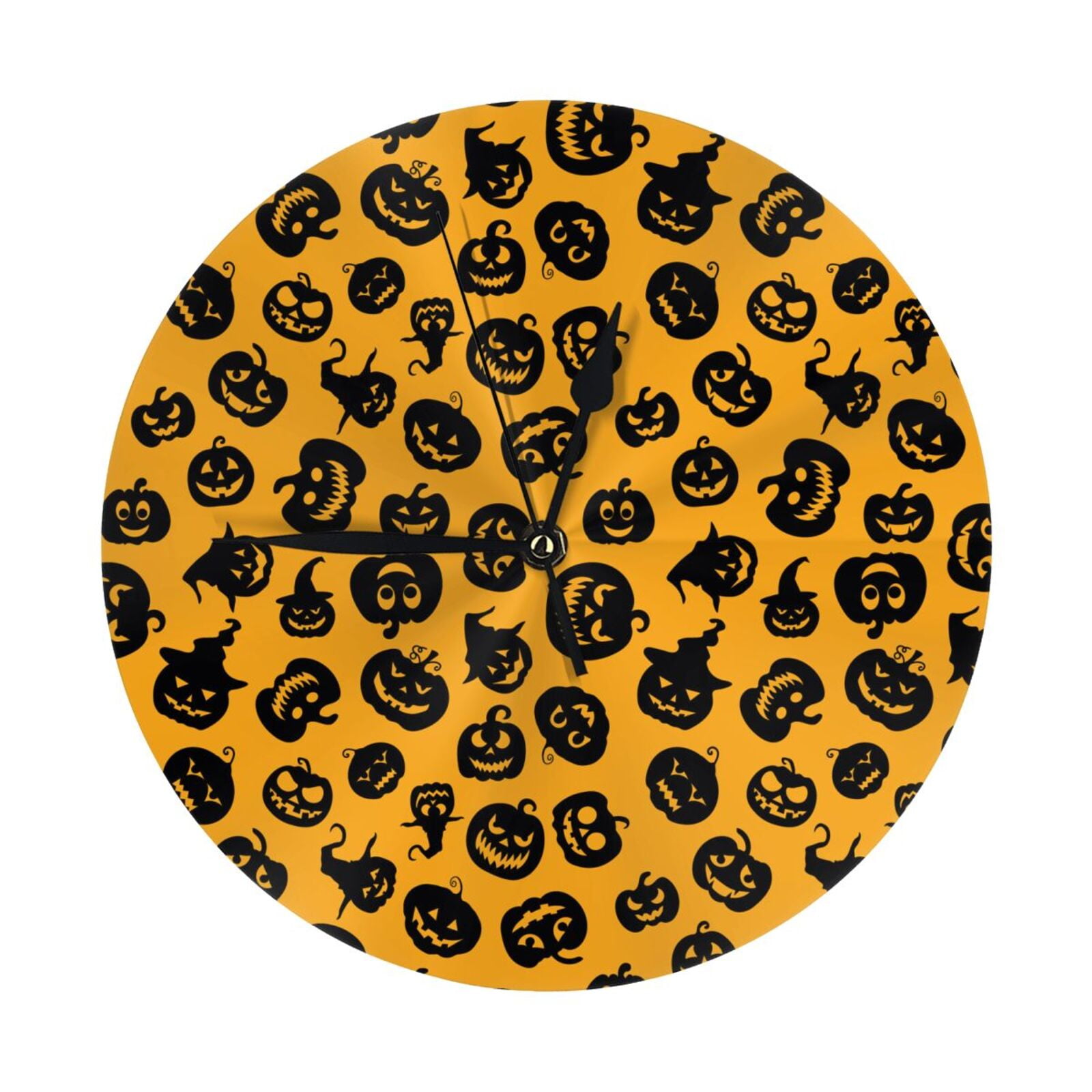 Wall Clock, pumpkins print halloween Wall Clocks Battery Operated ...