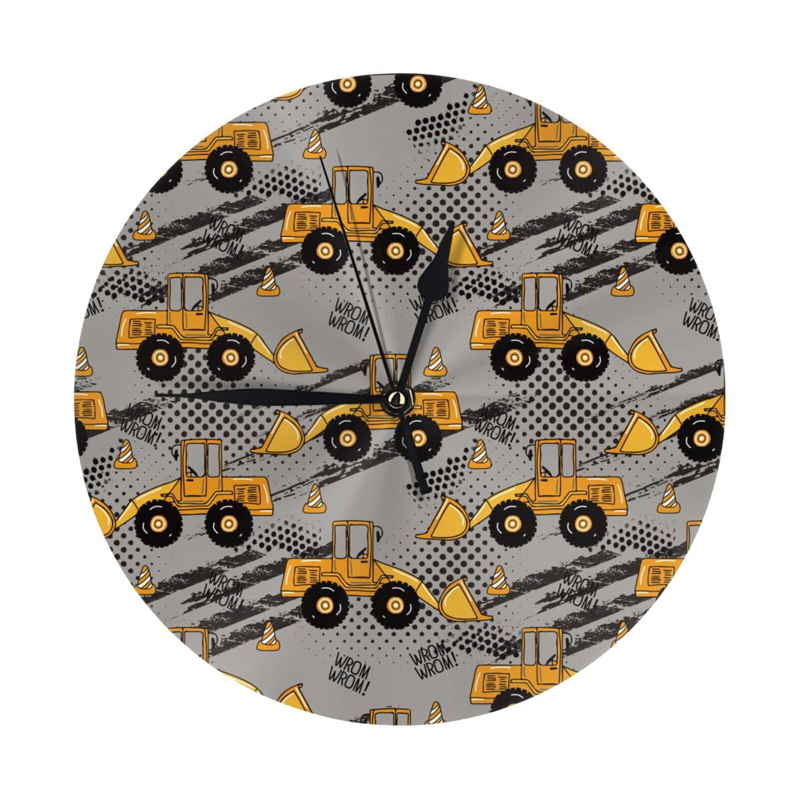 Wall Clock, retro excavator a Wall Clocks Battery Operated Silent ...