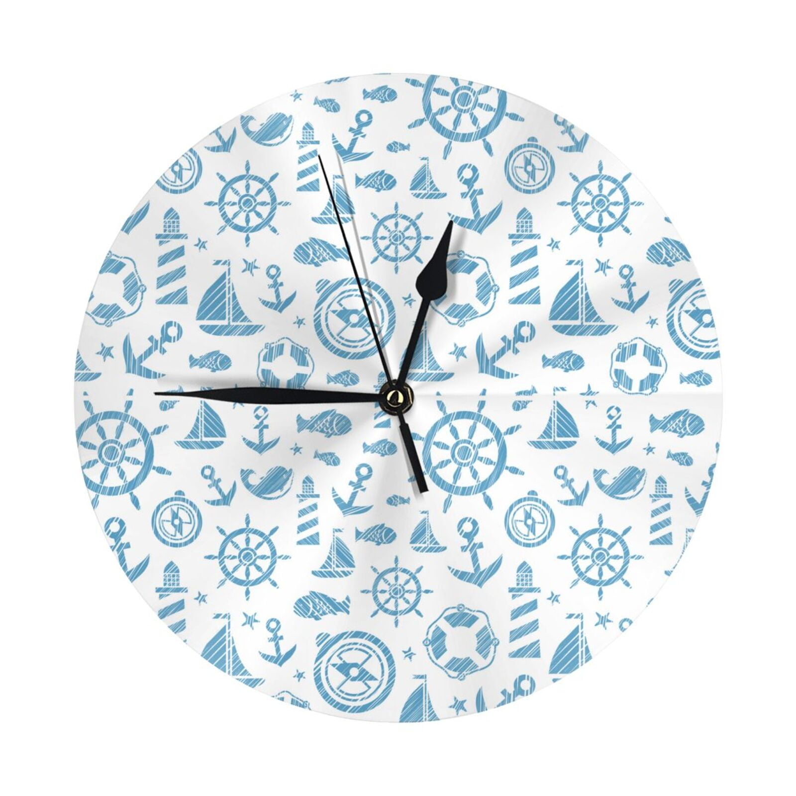 Wall Clock rudder sailing ship Wall Clocks Battery Operated, Modern ...