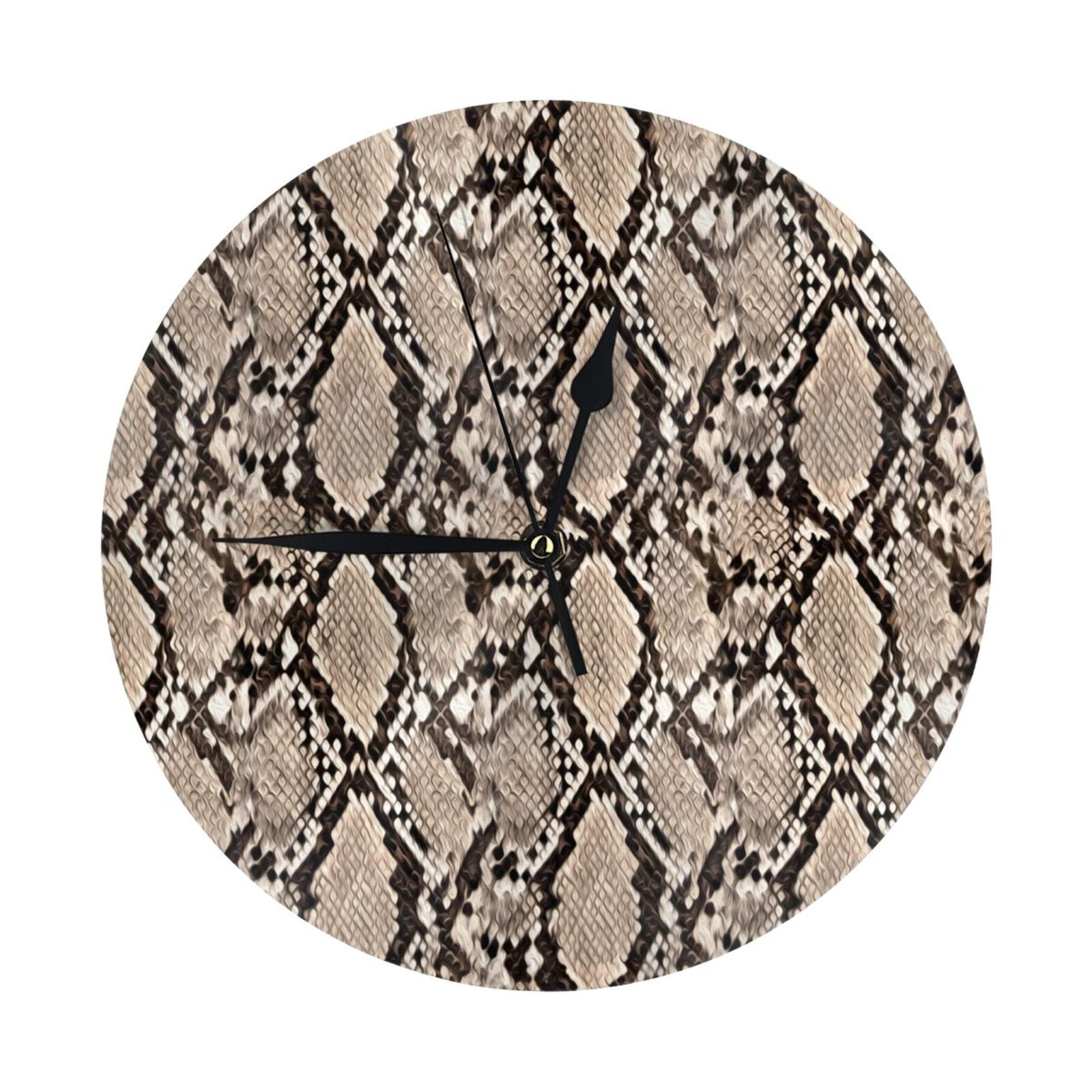 Wall Clock, snake Camouflage Print Wall Clocks Battery Operated Silent ...
