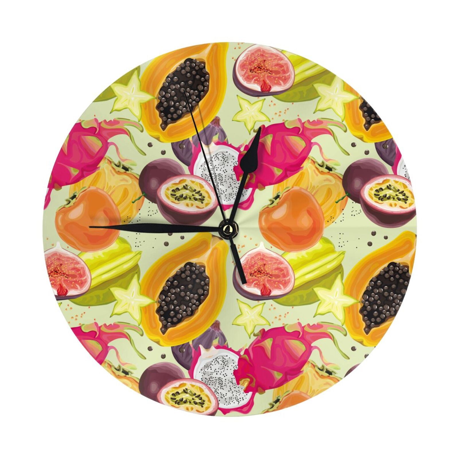 Wall Clock star fruit Papaya Wall Clocks Battery Operated, Modern Wall ...