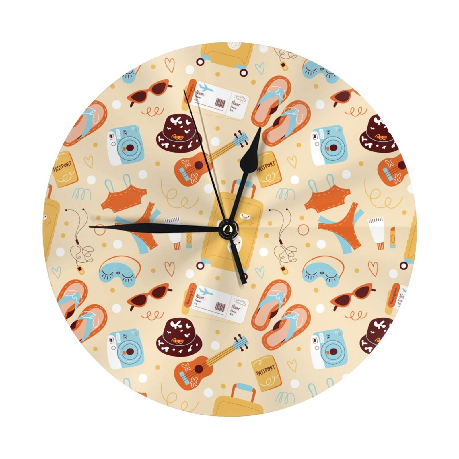 Wall Clock suitcase slippers Wall Clocks Battery Operated, Modern Wall ...