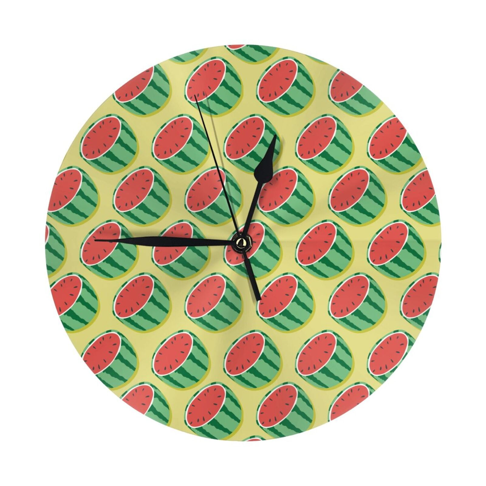 Wall Clock summer watermelon Wall Clocks Battery Operated, Modern Wall ...