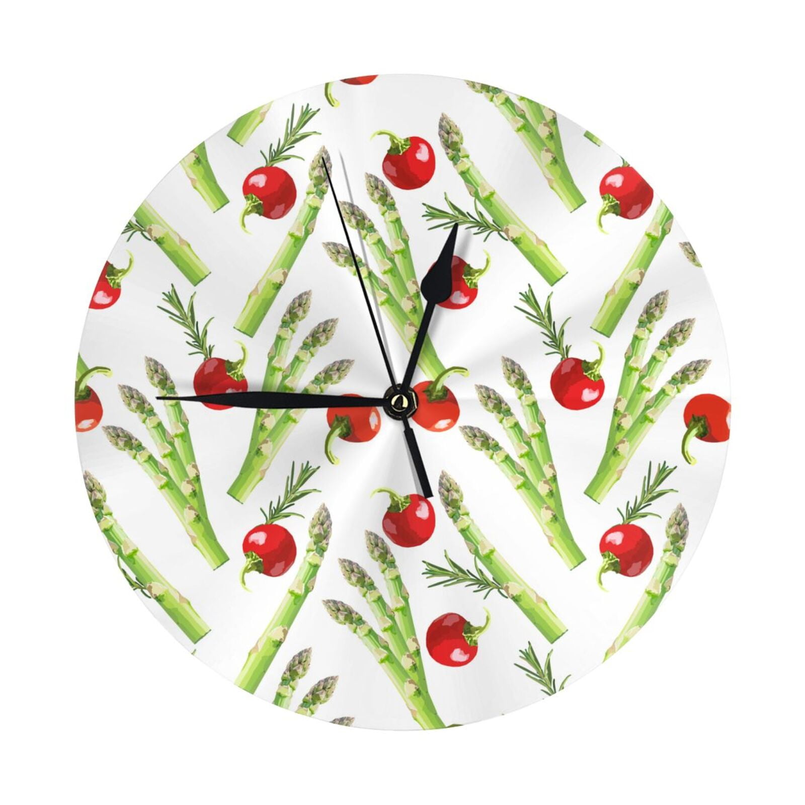 Wall Clock, tomato Asparagus Pattern Wall Clocks Battery Operated ...