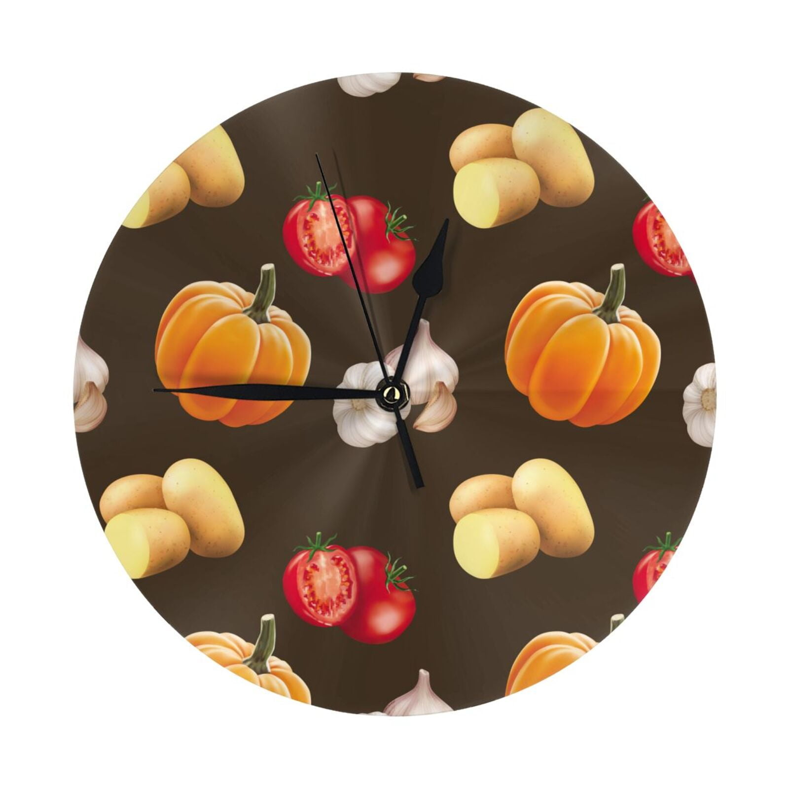 Wall Clock, vegetable Potato Wall Clocks Battery Operated Silent ...