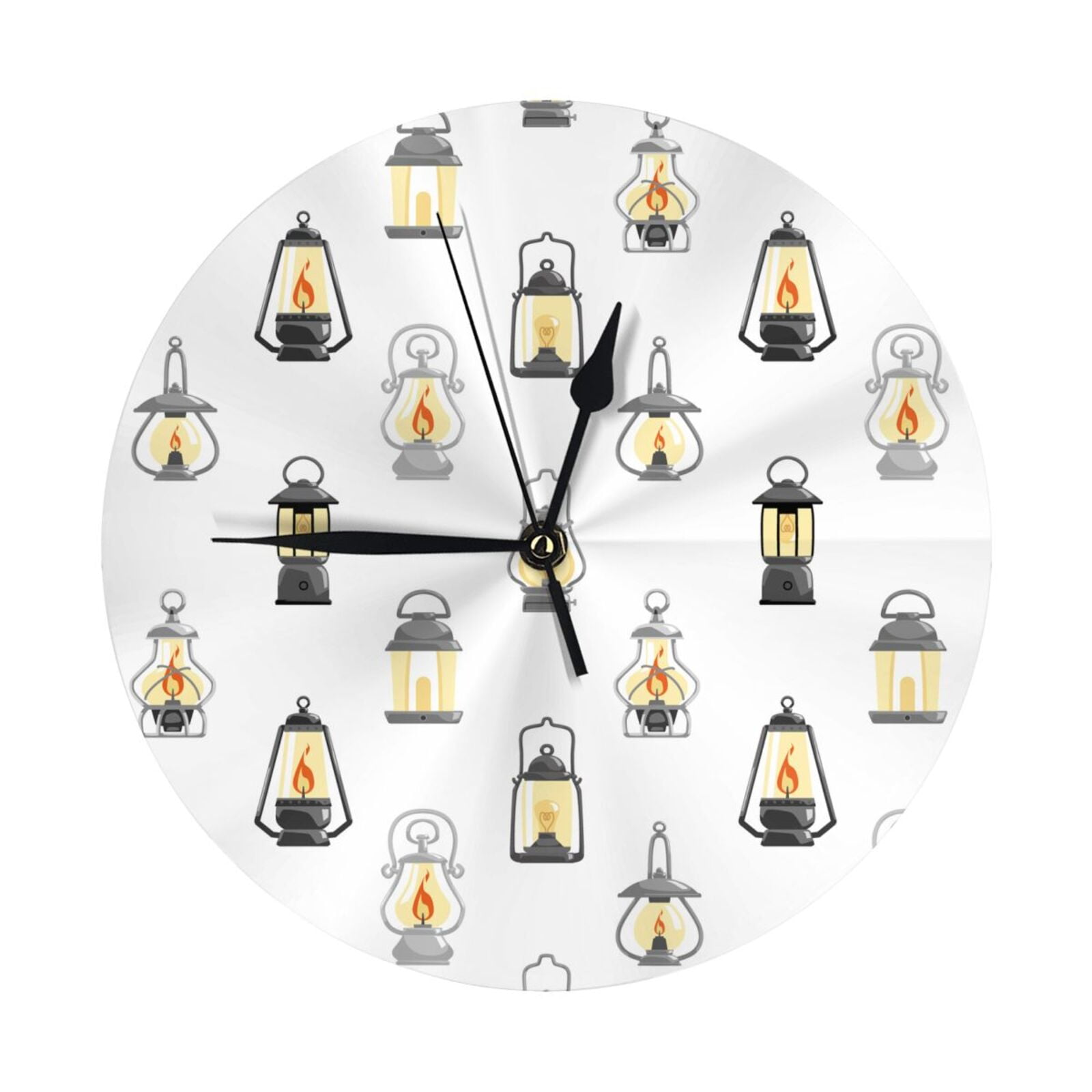 Wall Clock, white Light Bulb vintage Wall Clocks Battery Operated ...