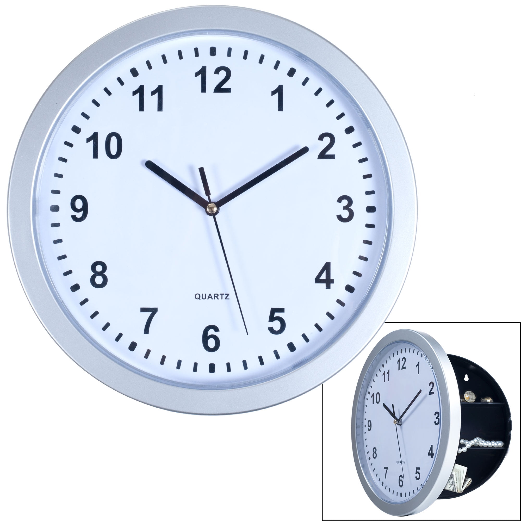 Wall Clock with Hidden Safe - 10 Inches - Wall Clock Safe - Walmart.com