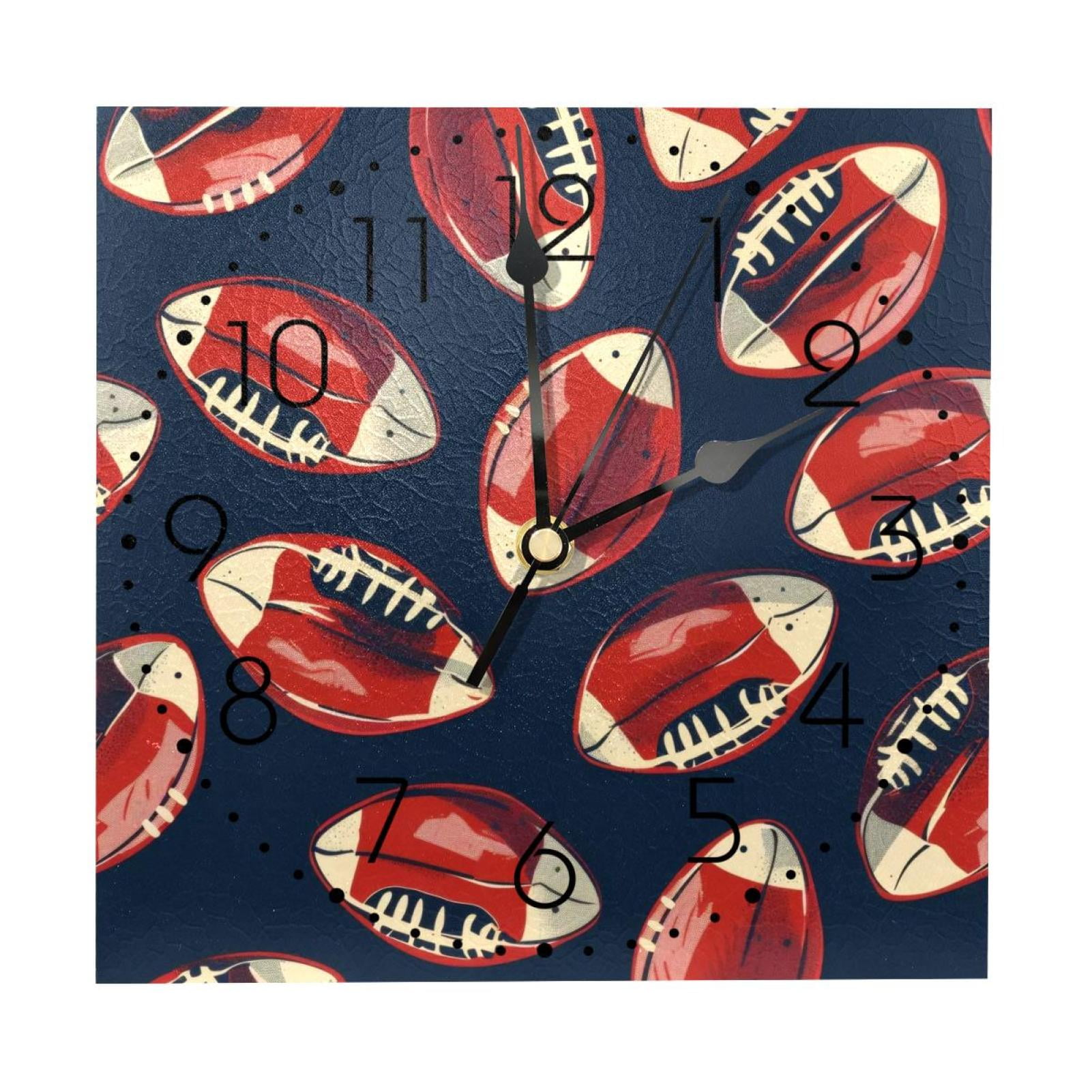 Wall Clocks, American Footbal Rugby Battery Operated Number Clock for ...