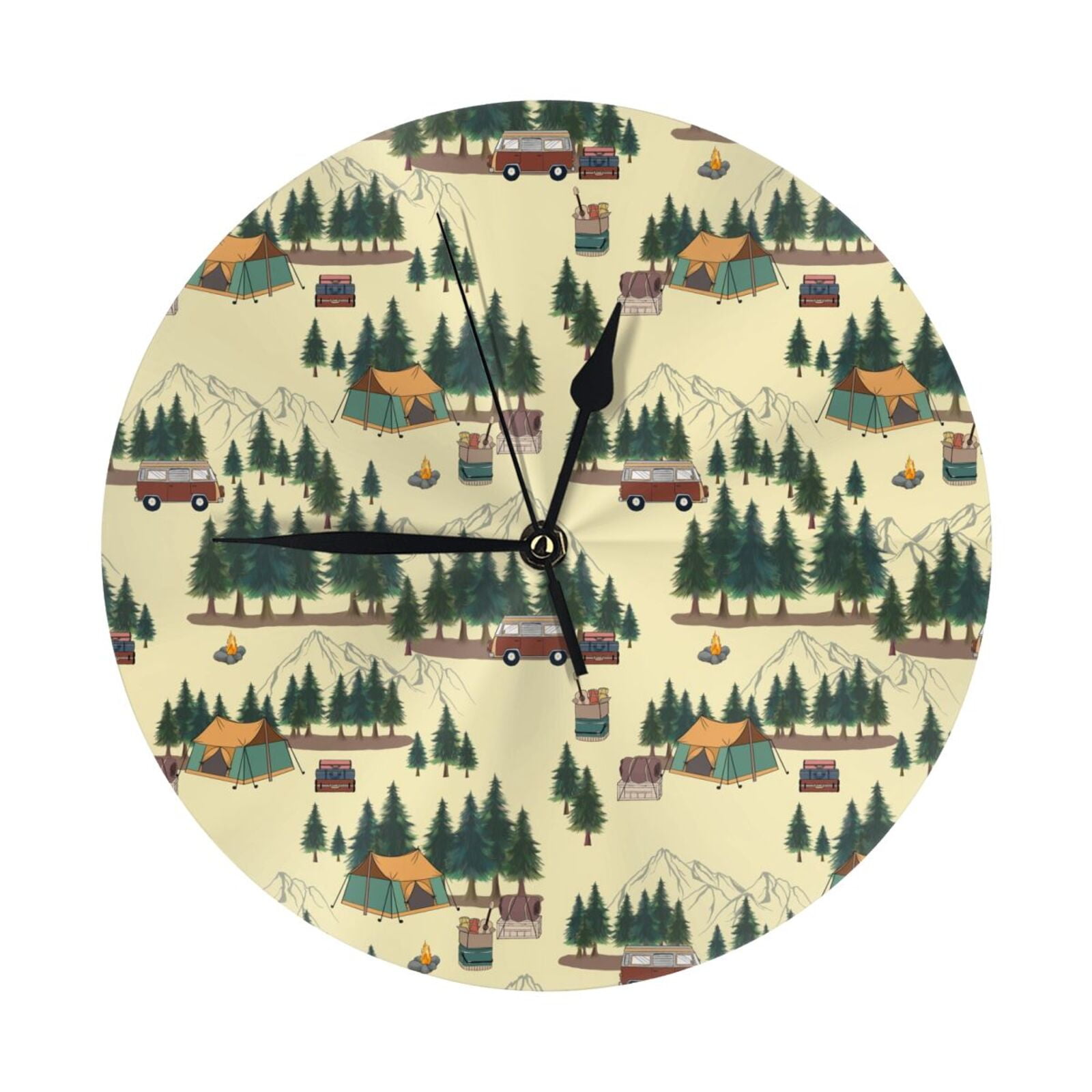 Wall Clocks Battery Operated - Camping Caravan 1 9.8 Inch Silent Non ...