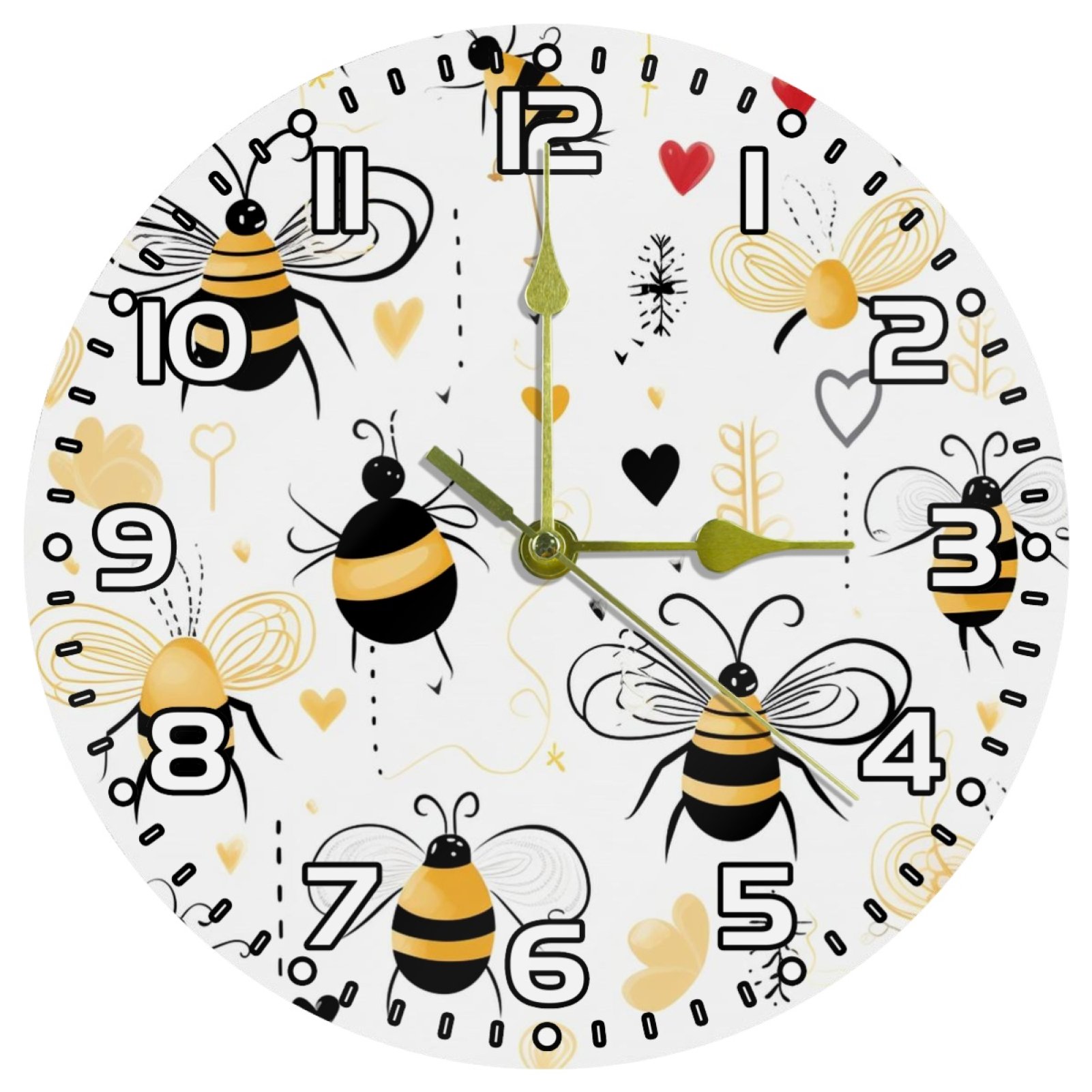 Wall Clocks Battery Operated Modern Clocks Round Silent Clock 9.85 in ...