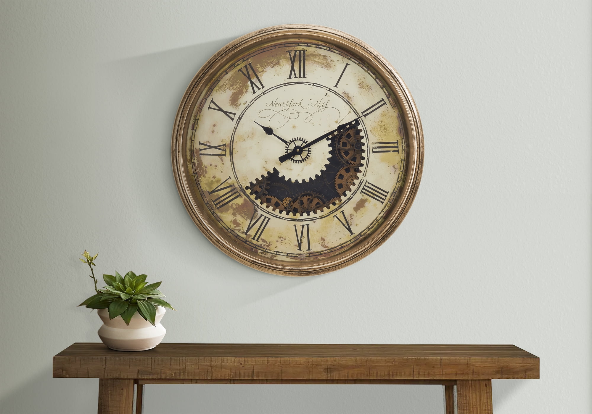 Wall Clocks Clocks, 30" Round, Gear Mechanism, Large Oversized, Wall ...