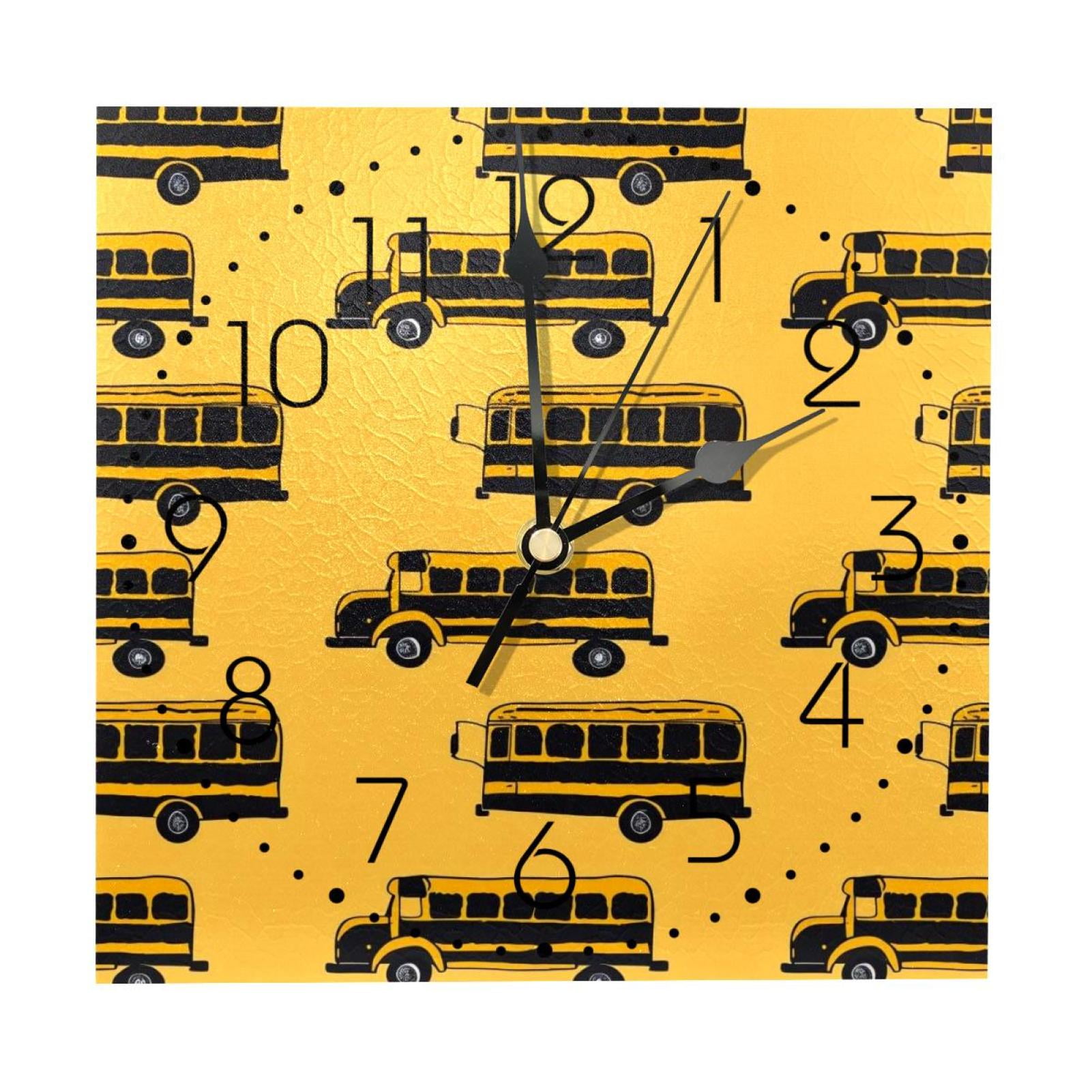 Wall Clocks, Doodle School Bus Battery Operated Number Clock for ...