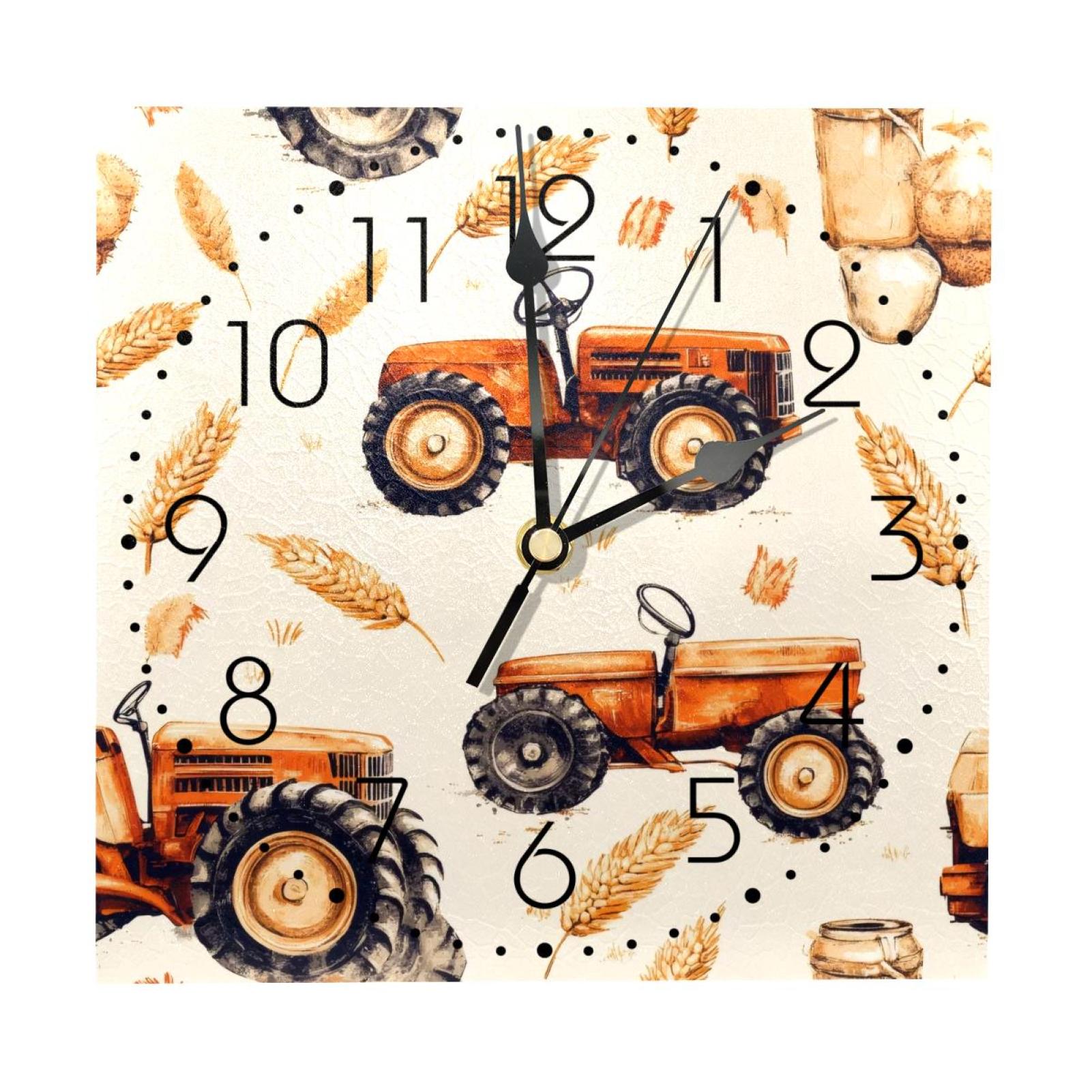 Wall Clocks, Farm Wheat Bunch and Tractors Battery Operated Number ...
