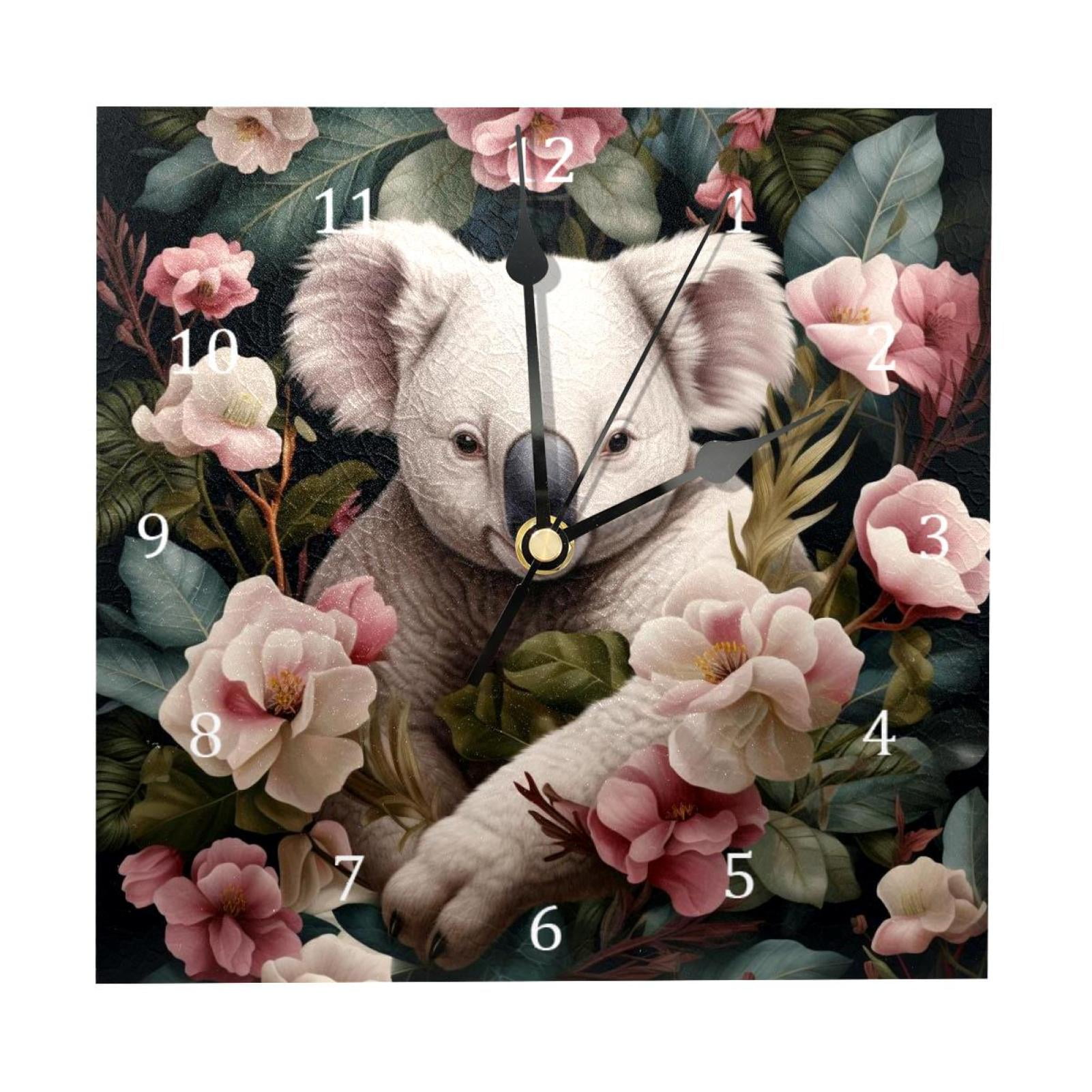 Wall Clocks, Koala Baby Animal Battery Operated Number Clock for ...
