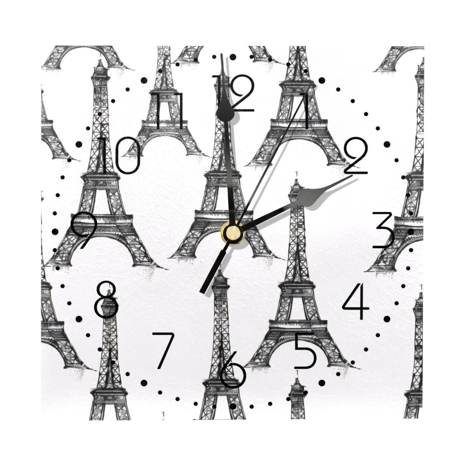 Wall Clocks, Paris Eiffel Towers Battery Operated Number Clock for ...
