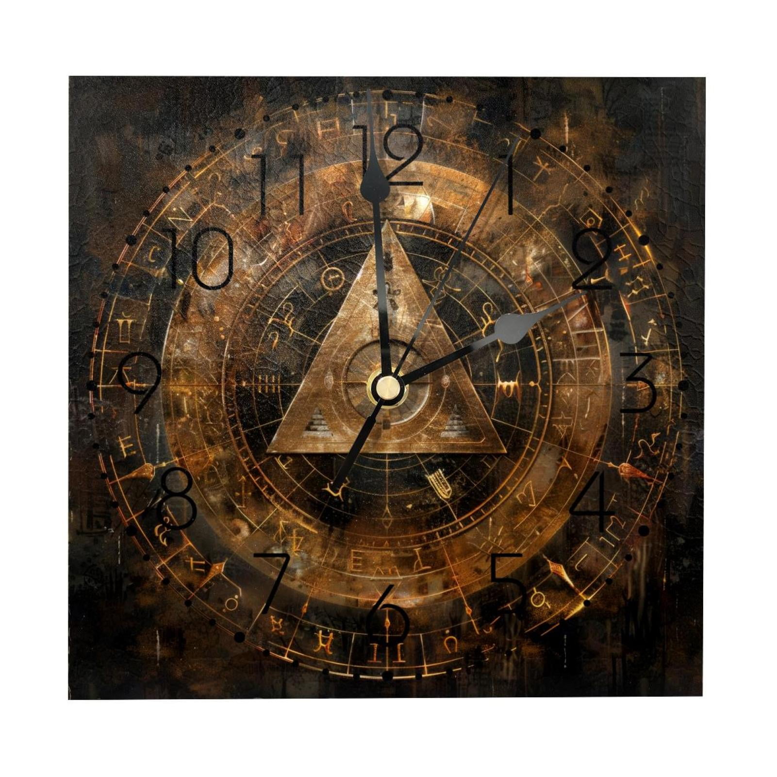Wall Clocks, Rust Bill Cipher Wheel Zodiac Battery Operated Number ...