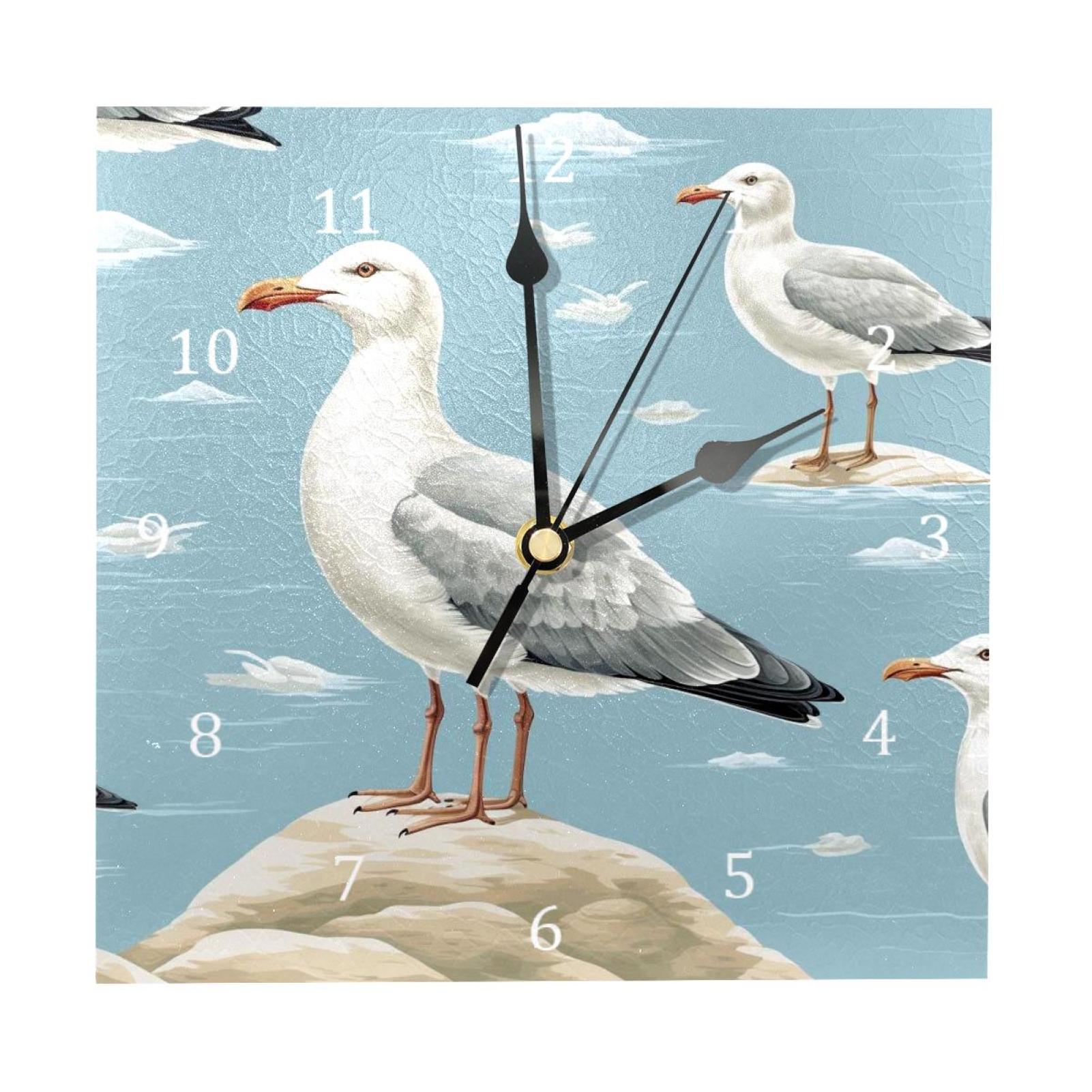Wall Clocks, Seagull Standing on Sea Wave Stone Battery Operated Number ...