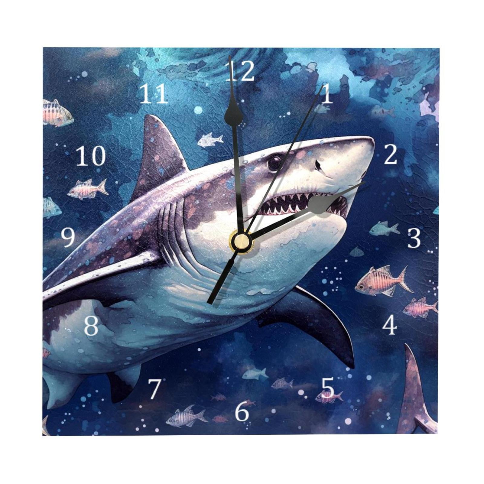 Wall Clocks, Starry Shark Battery Operated Number Clock for Bedroom ...