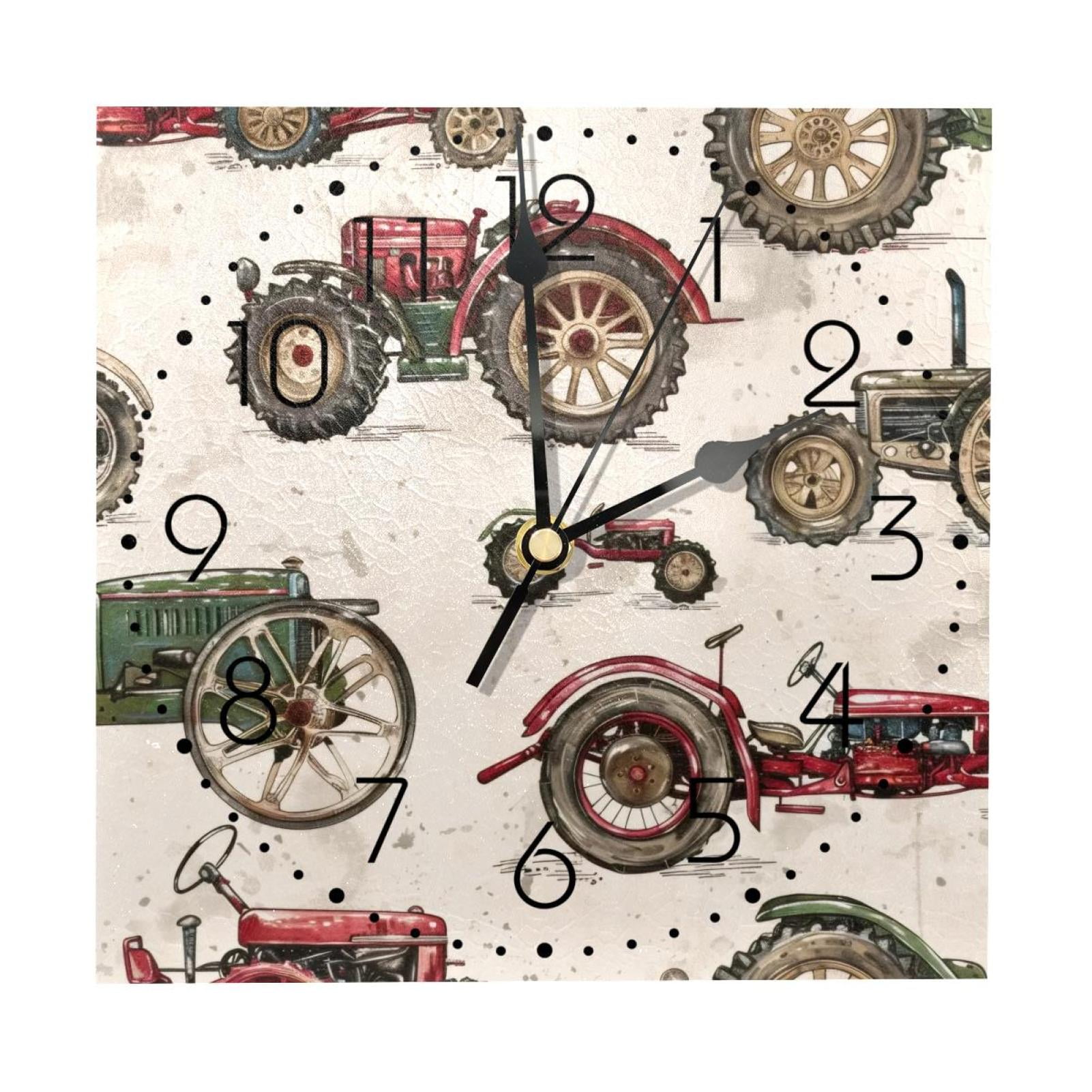 Wall Clocks, Vintage Tractors Farm Machinery Battery Operated Number ...