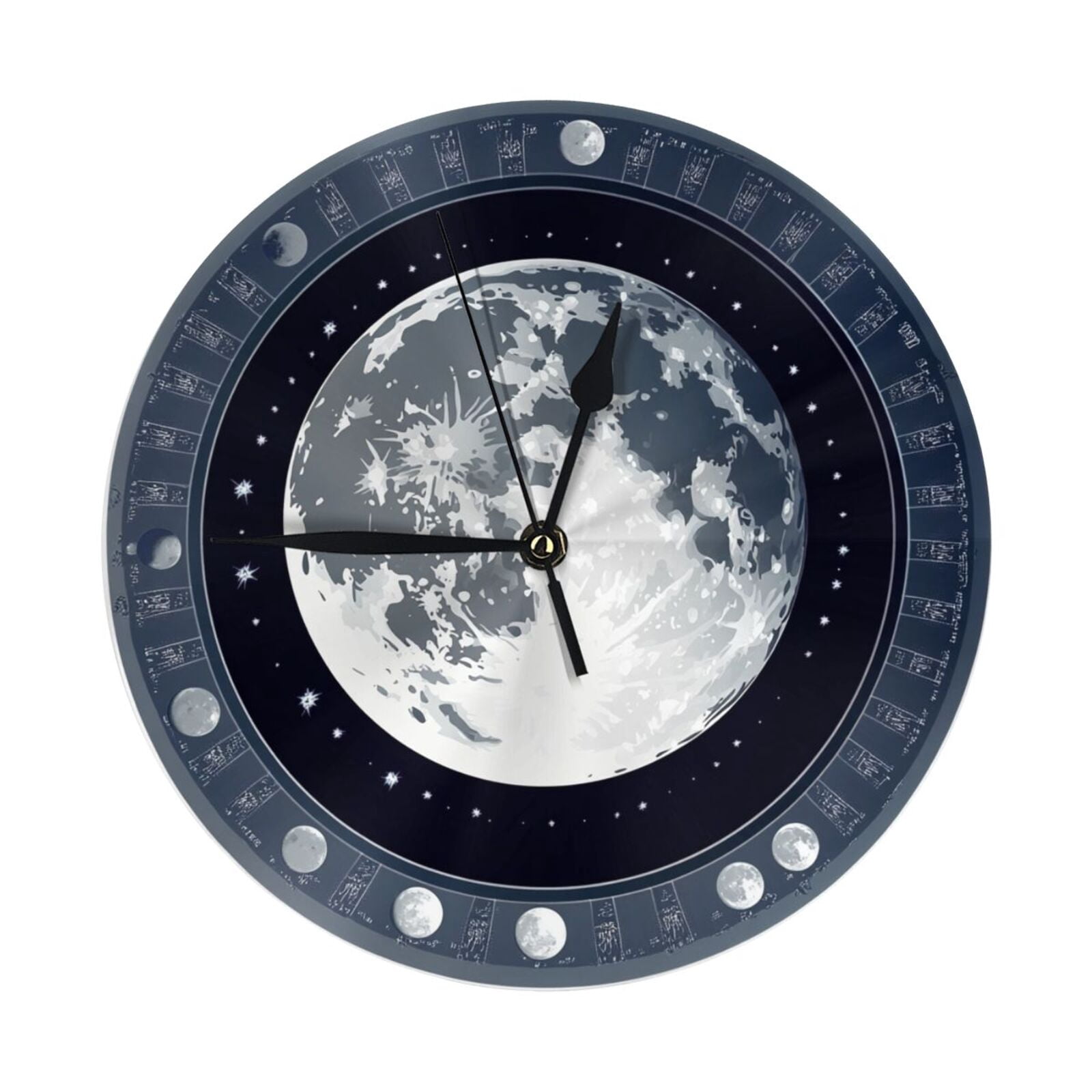 Wall Clocks lunar hemisphere spiral Decorative for Living Room Kitchen ...