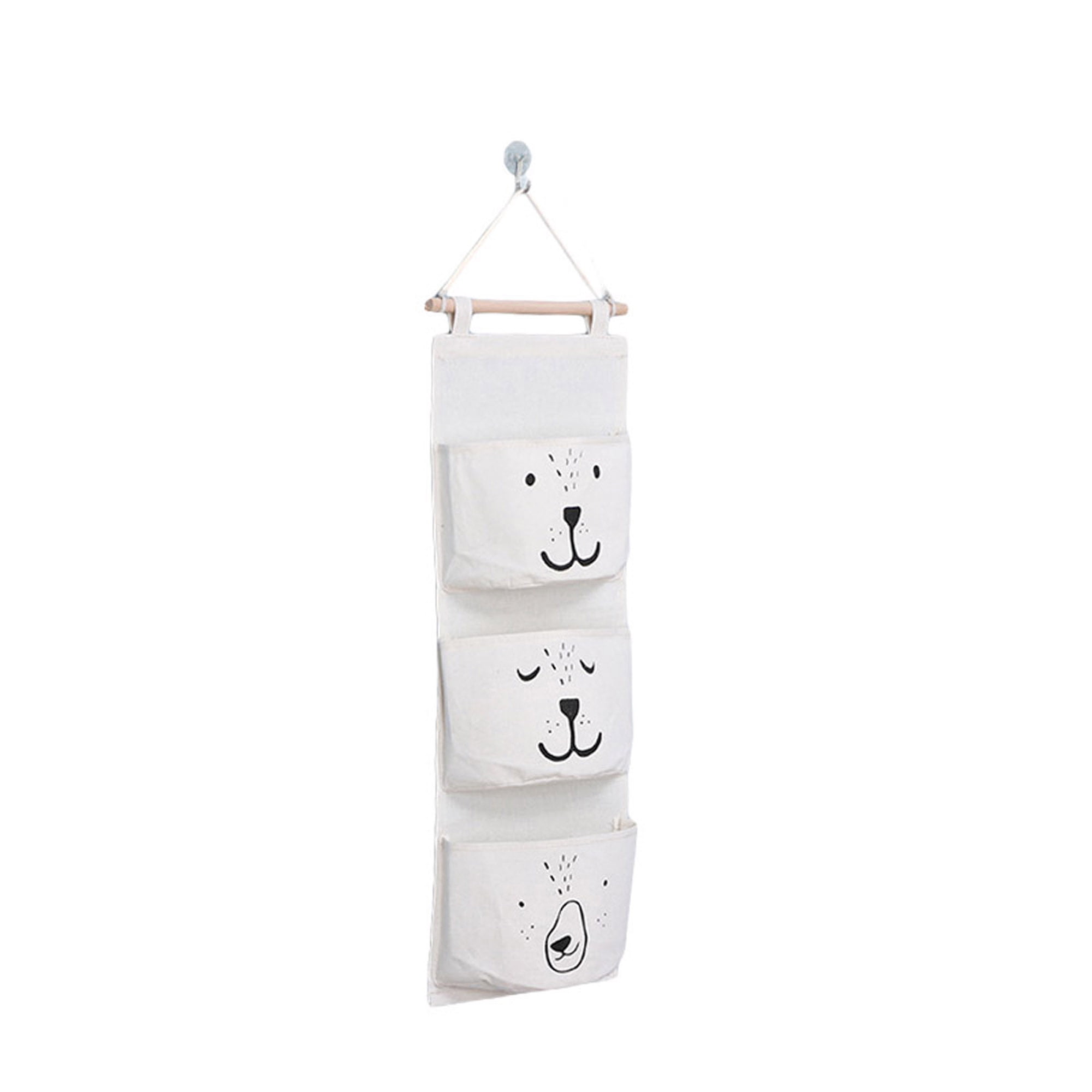 Wall Closet Hanging Storage Bag, Canvas Fabric Over The Door Organizer ...