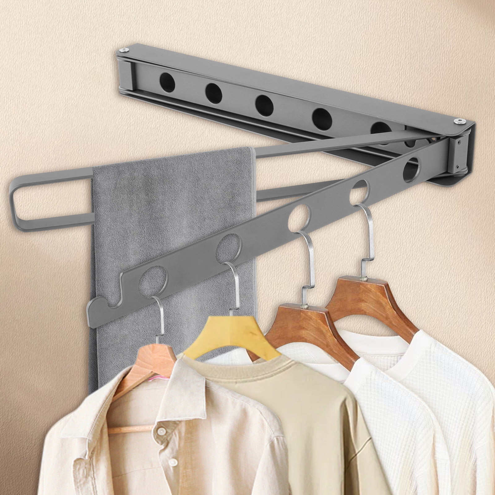 Wall Clothes Drying Rack Aluminum Alloy Wall Clothes Dryer Rack Space ...