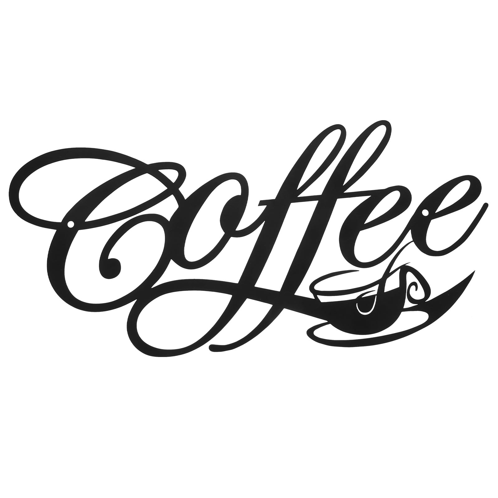 Wall Coffee Sign Metal Decor Iron Hanging Word Decoration Silhouette ...