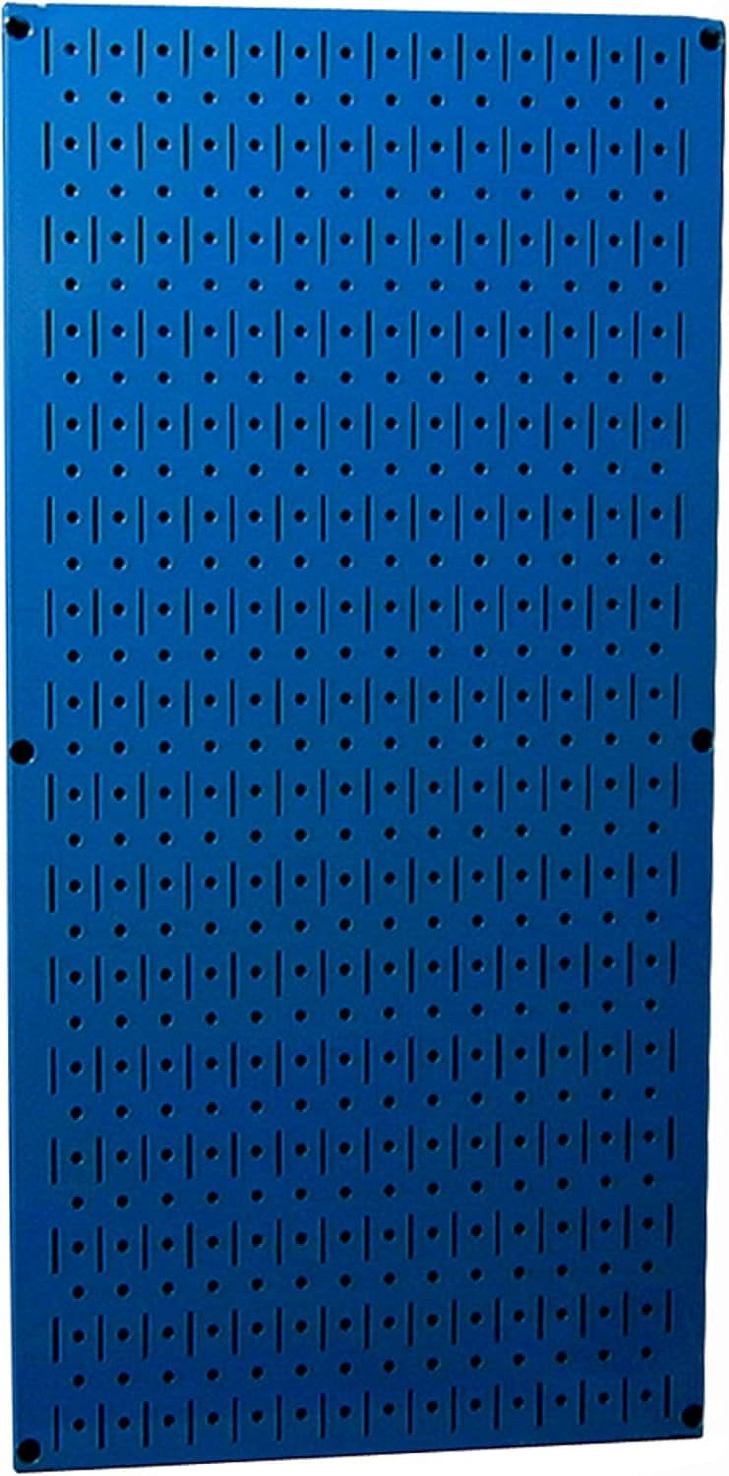 Wall Control Pegboard 32in x 16in Blue Metal Pegboard Tool Board Panel ...