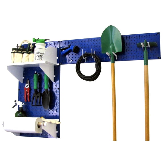 Wall Control Pegboard Garden Tool Board Organizer with Blue Pegboard ...