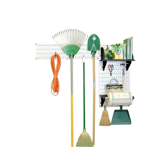 Wall Control Pegboard Garden Tool Board Organizer with White Pegboard ...