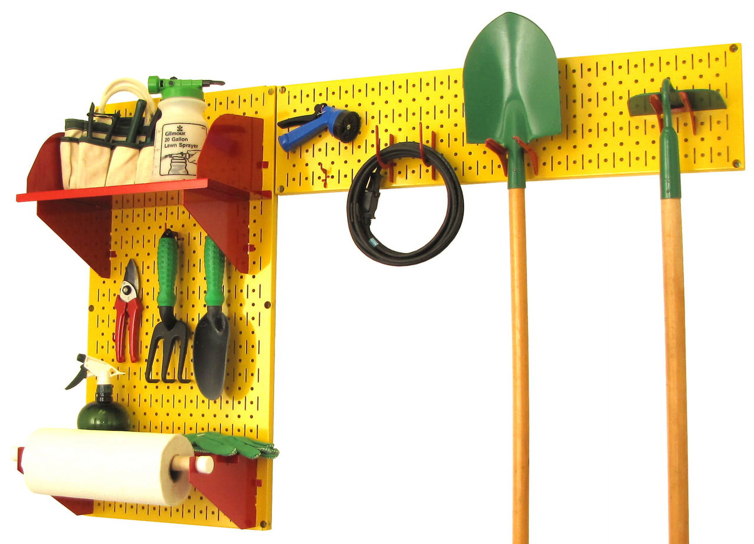 Wall Control Pegboard Garden Tool Board Organizer with Yellow Pegboard ...
