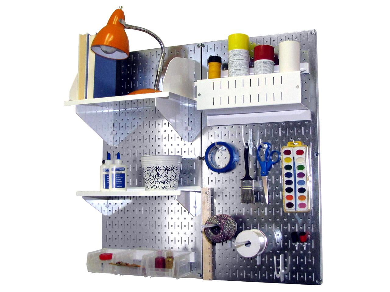 Wall Control Pegboard Hobby Craft Pegboard Organizer Storage Kit with ...