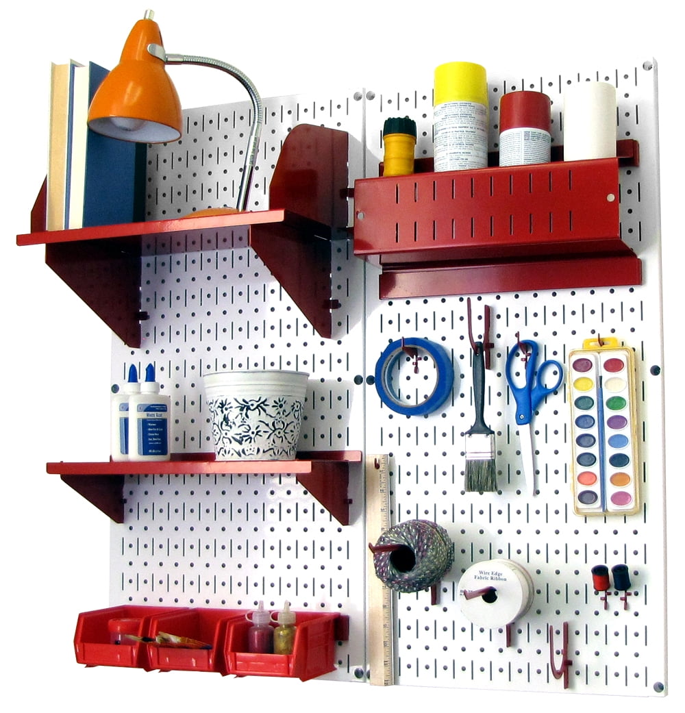 Wall Control Pegboard Hobby Craft Pegboard Organizer Storage Kit with ...