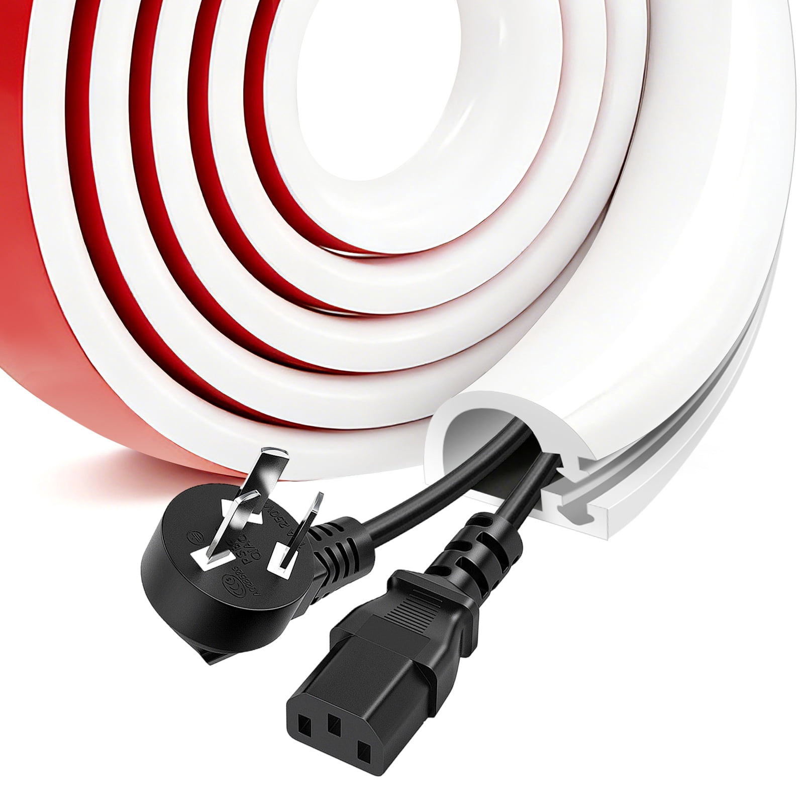 Wall Cord Hider, Flexible Self-Adhesive Wire Cover, Side-Open Cable ...