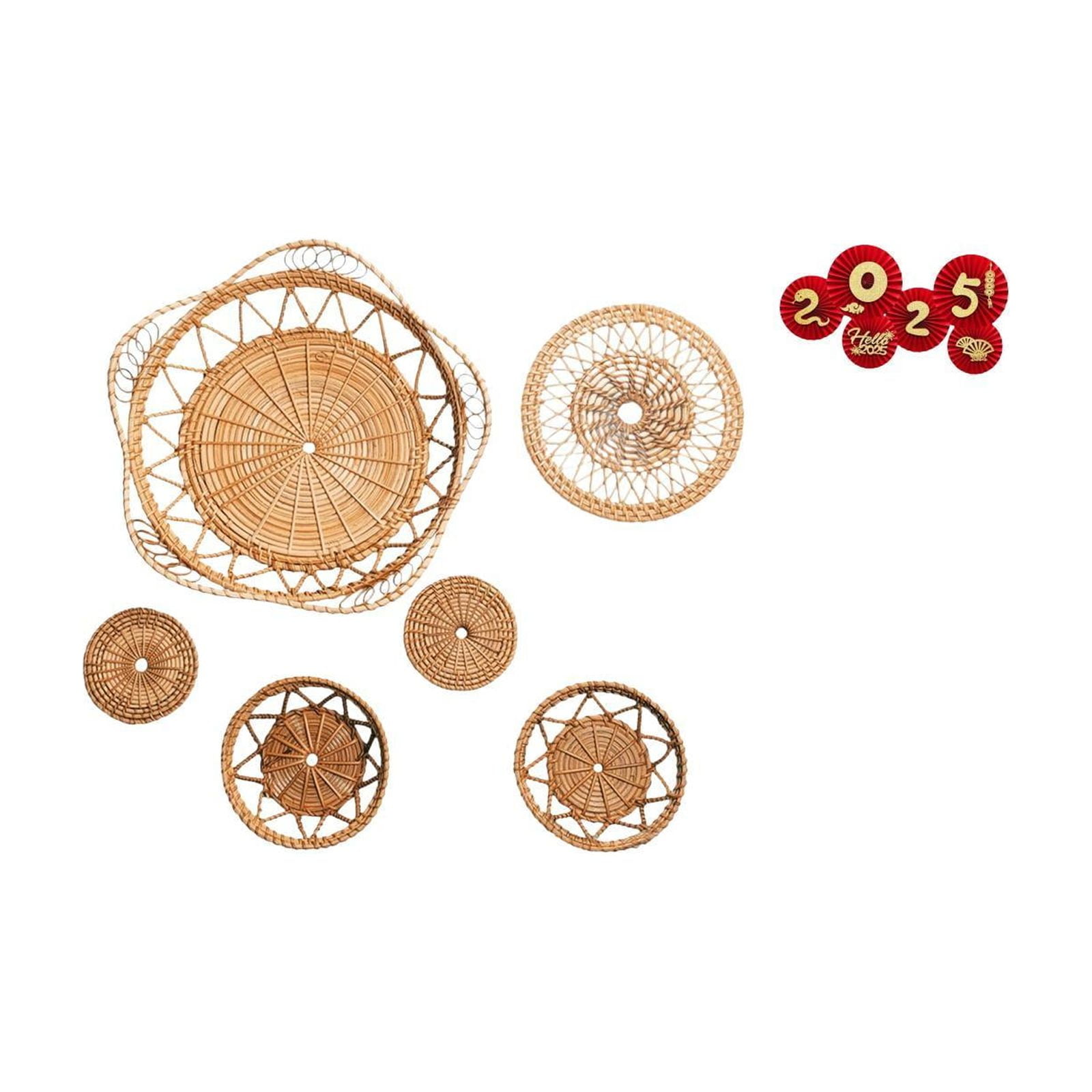 Wall Crafts Handicraft Rattan Woven Festive Folding Fans Durable ...