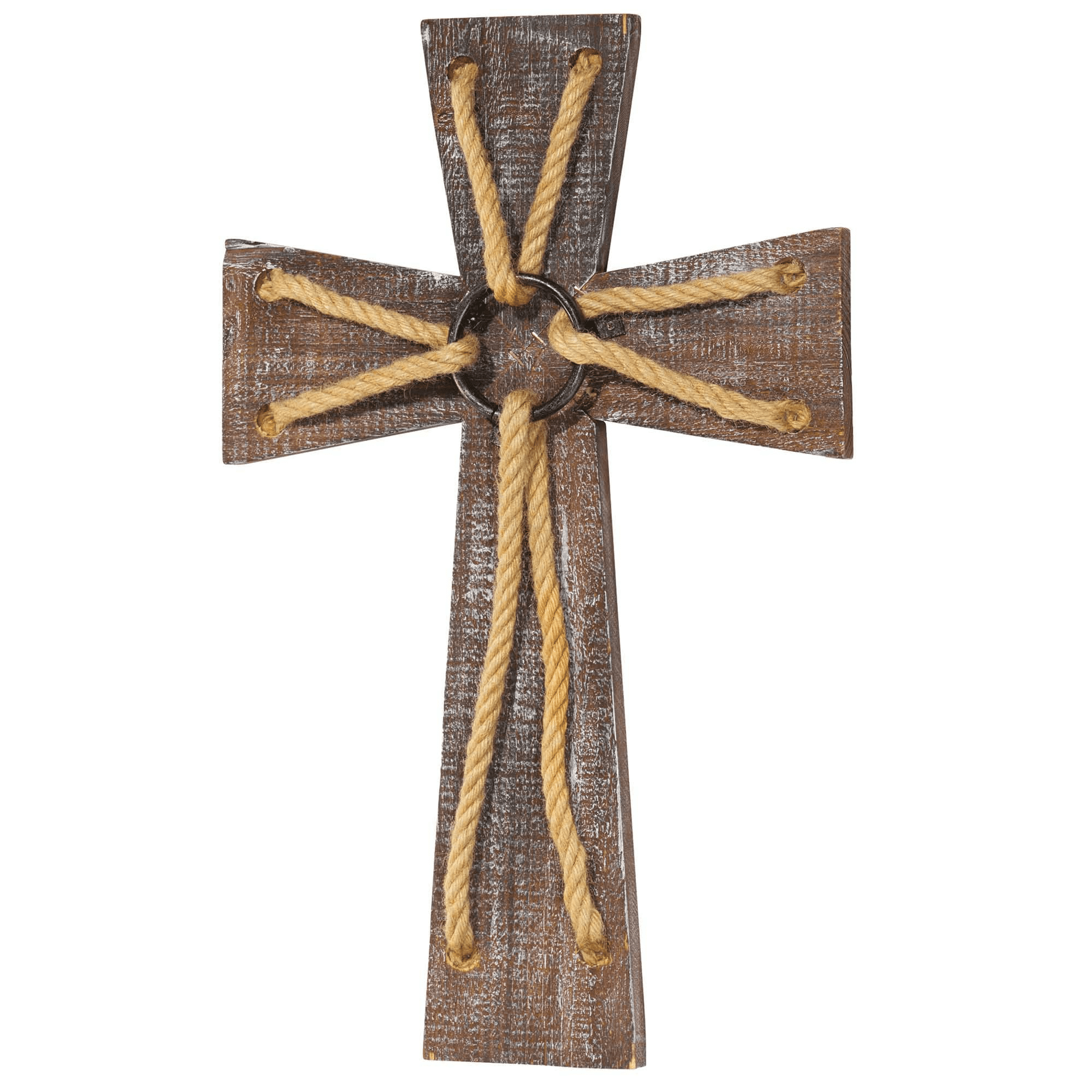 Wall Cross Wood With Rope [ 20h ] - Walmart.com