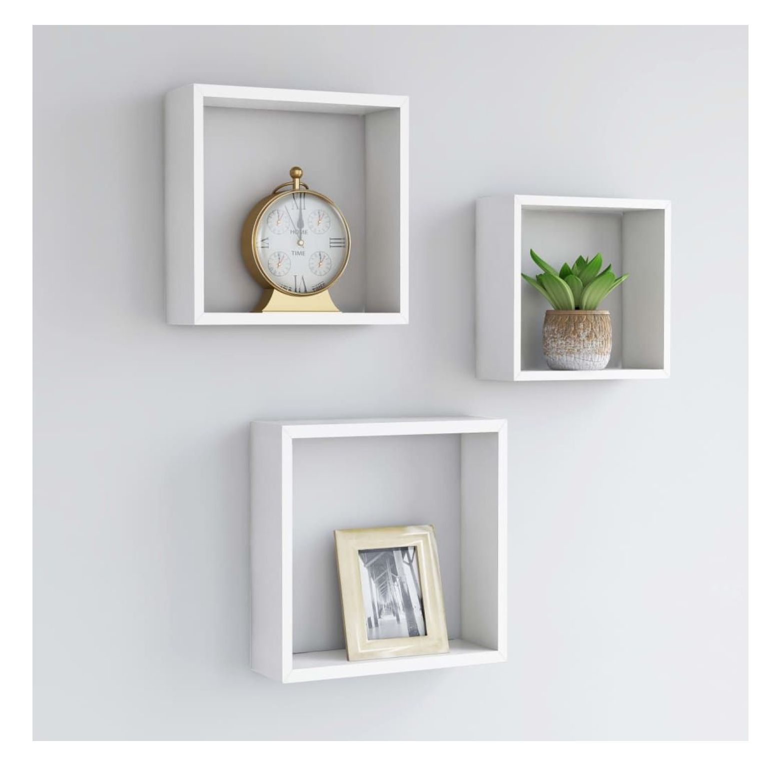 Wall Cube Shelves 3 Pcs White - Modern Floating Shelves for Books ...