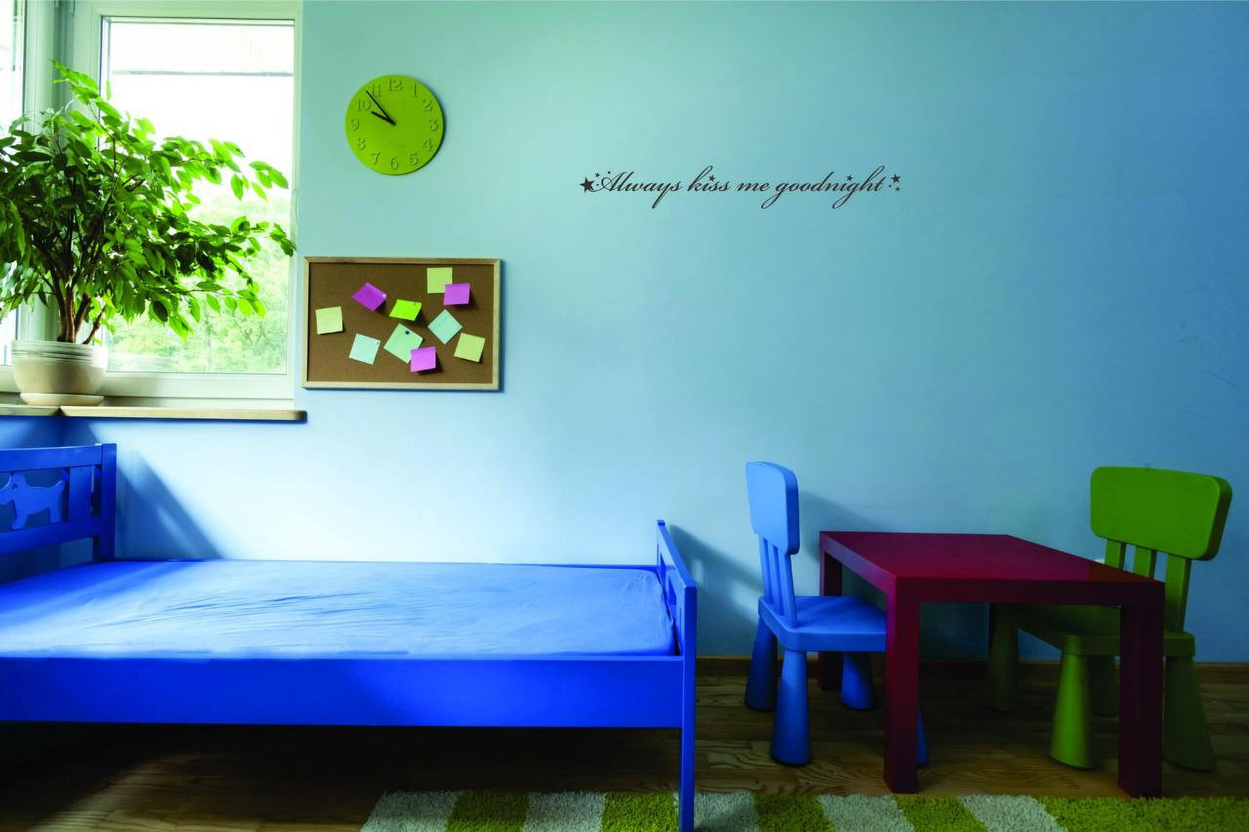 Wall Decal Always Kiss Me Goodnight Teen Boy Girl Family Princess Queen ...