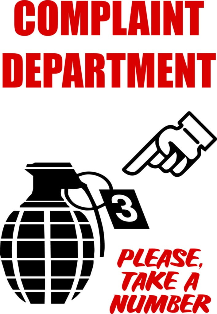 Wall Decal Complaint Department Please Take A Number Humorous Comical ...