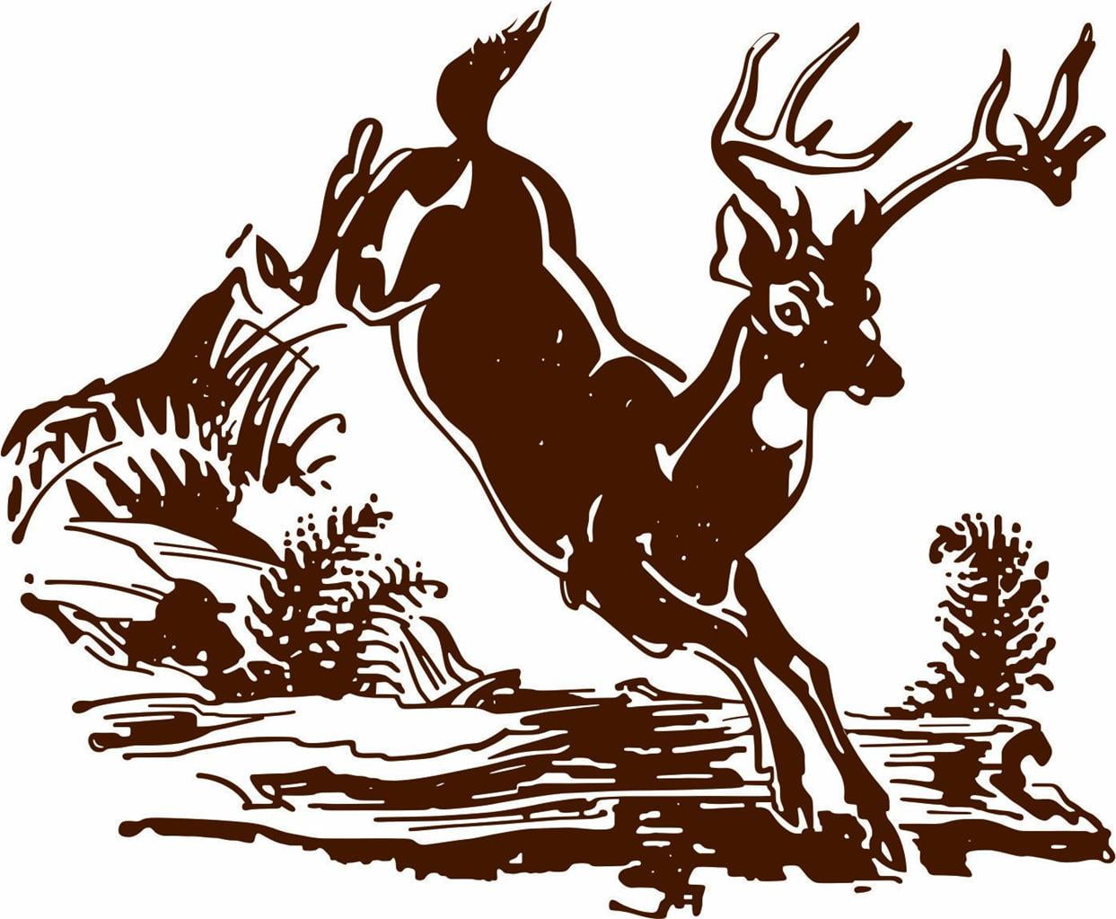 Wall Decal Deer Leaping Running Doe Buck Fawn Beautiful Predator Doe ...