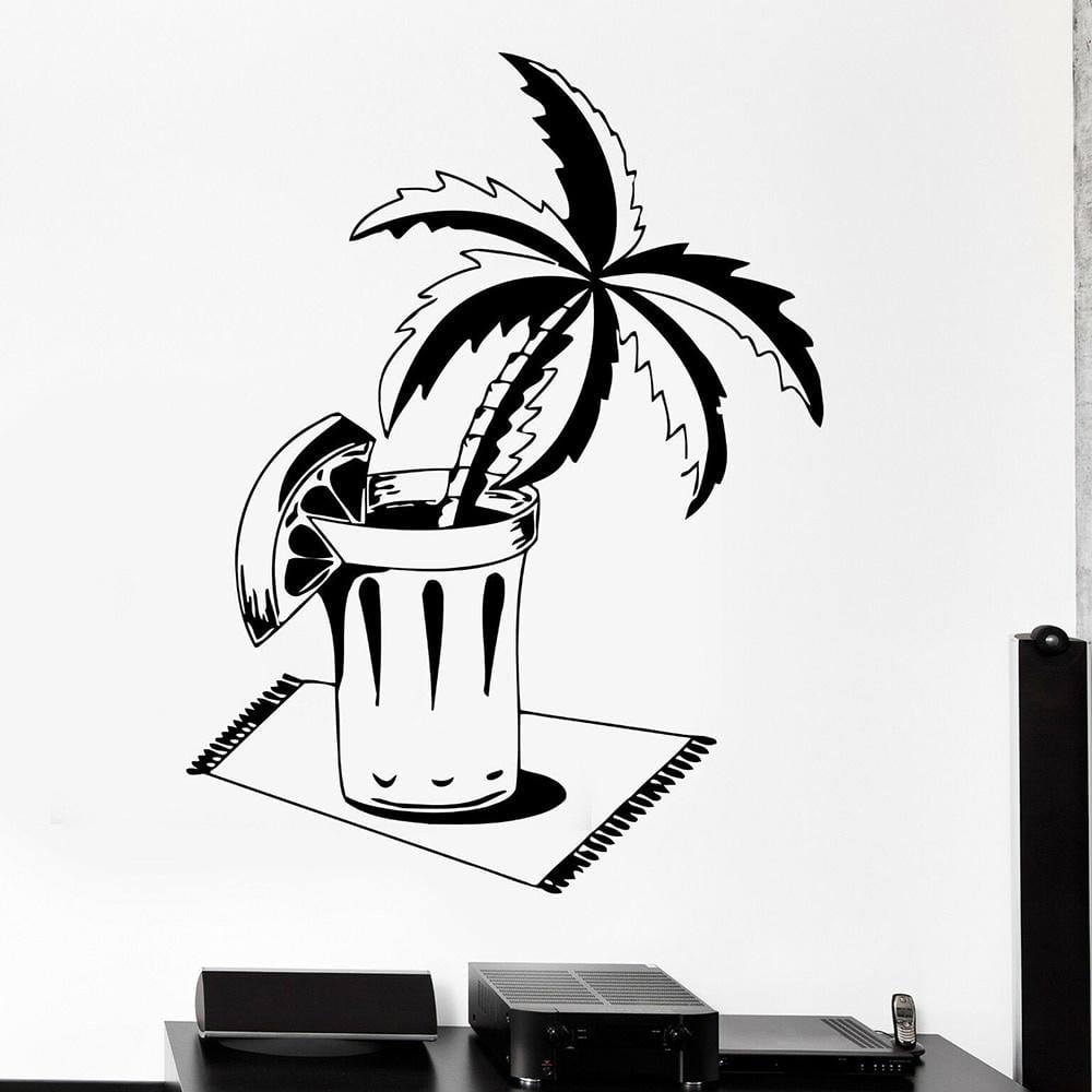 Wall Decal Palm Beach Bar Drink Alcohol Cool Decor For Living Room ...