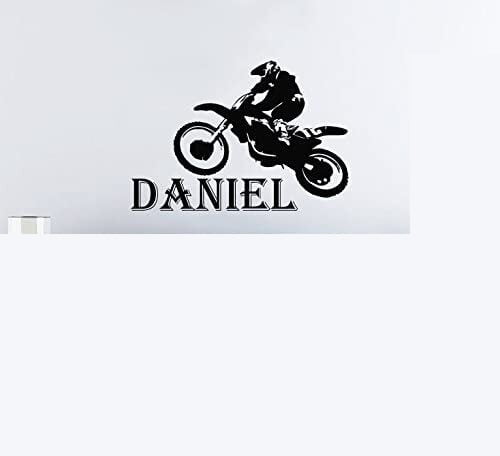 Wall Decals Custom Name Personalized Boys Name Jump Bike Motocross ...