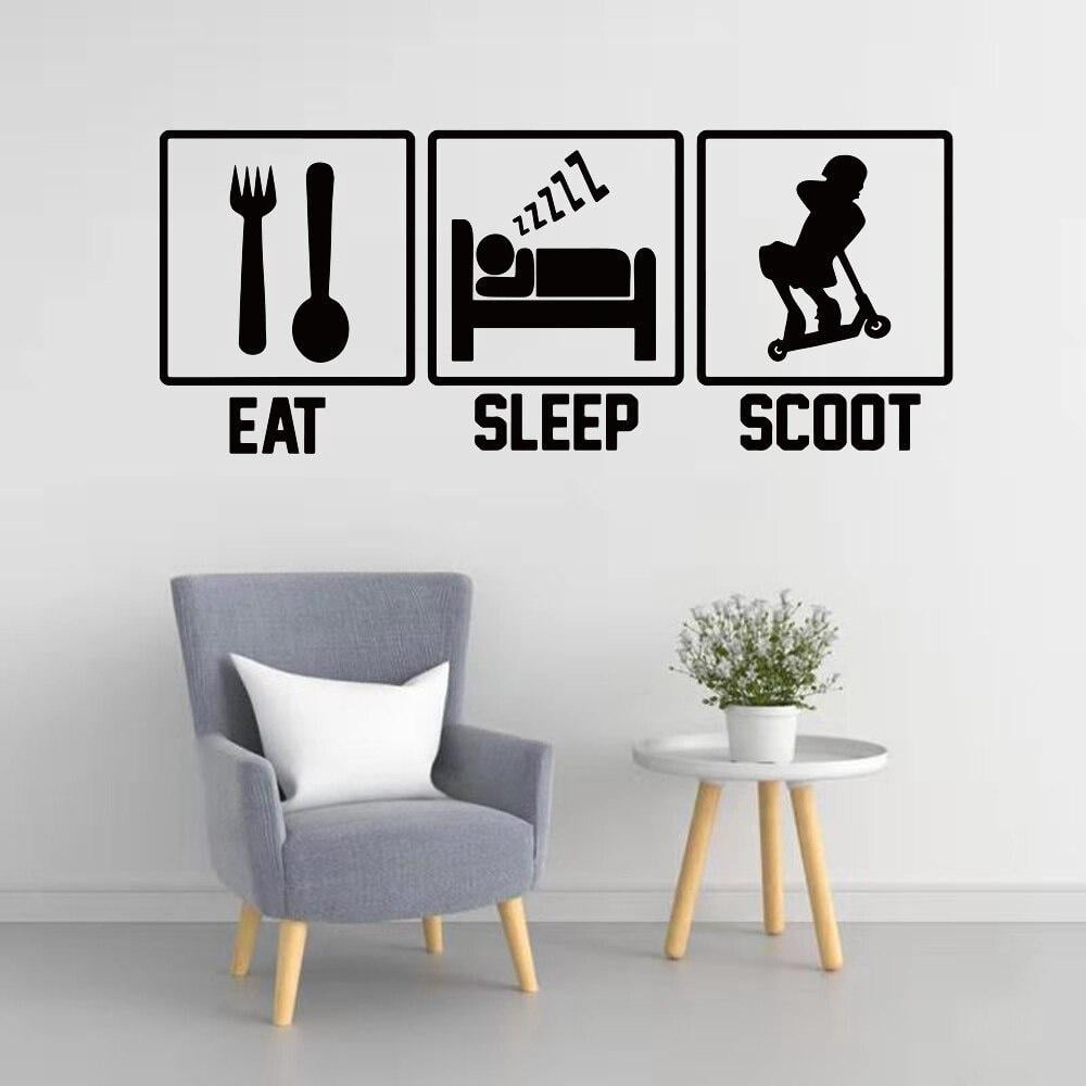 Wall Decals Eat Sleep Game Children's room Player Art Removable Vinyl ...