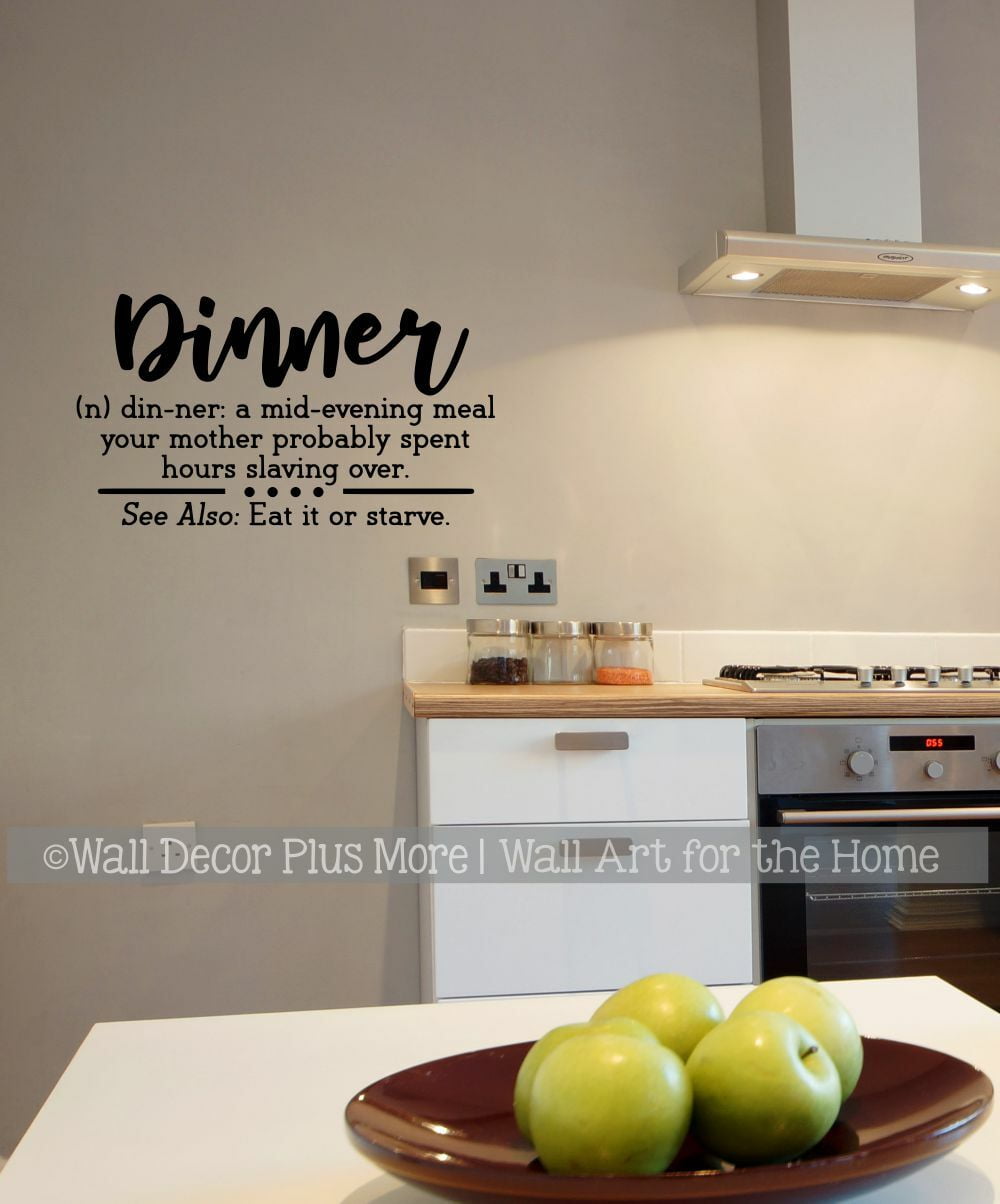 Wall Decals for Kitchen Dinner Definition Words - Family Kitchen Wall ...