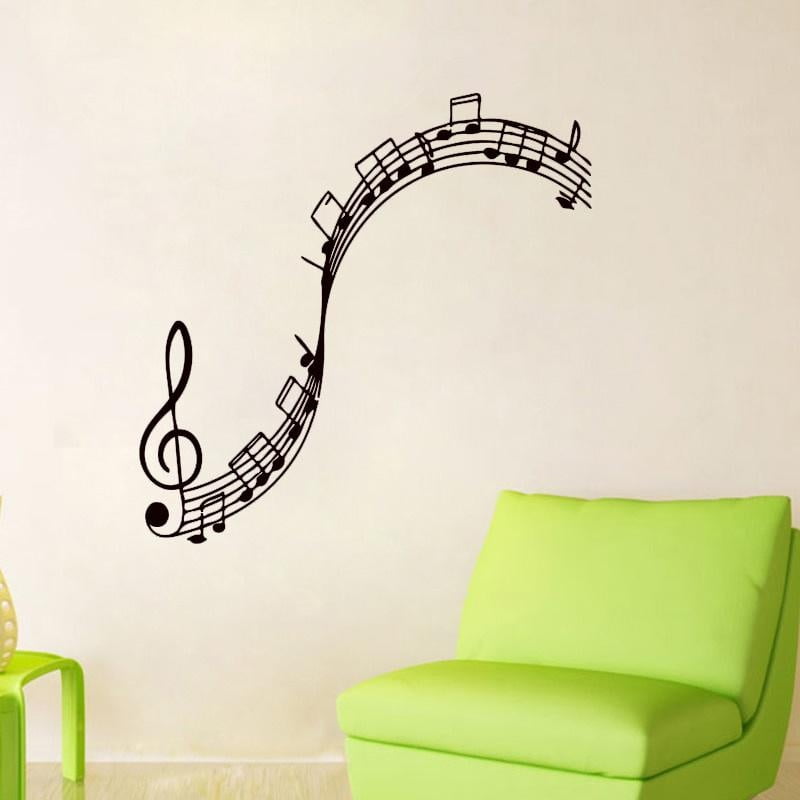 Wall Decals Music Note Music Songs Sound Melody Home Art Mural Design ...