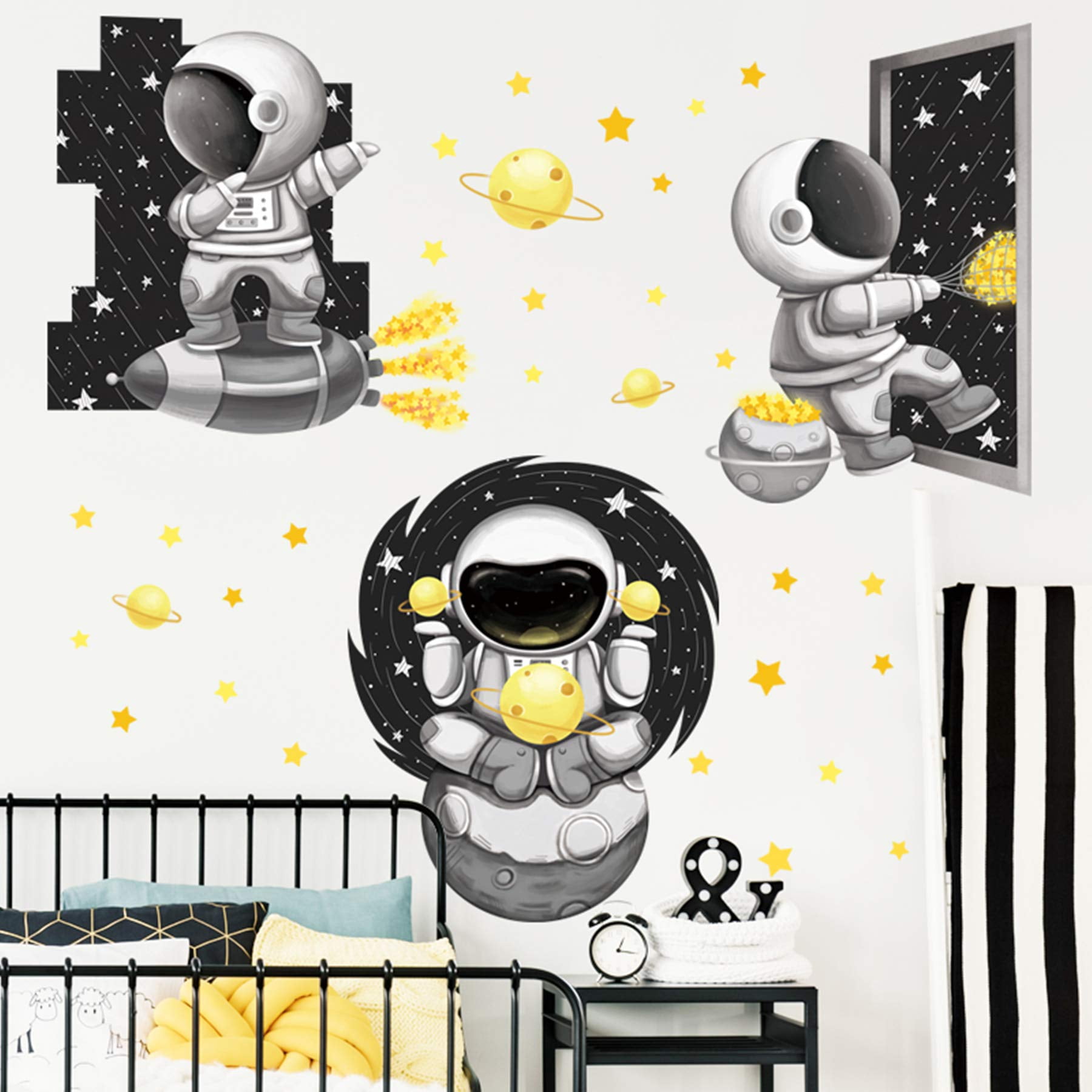 Wall Decals, Removable PVC Universe Space Wall Stickers for Kid's Room ...
