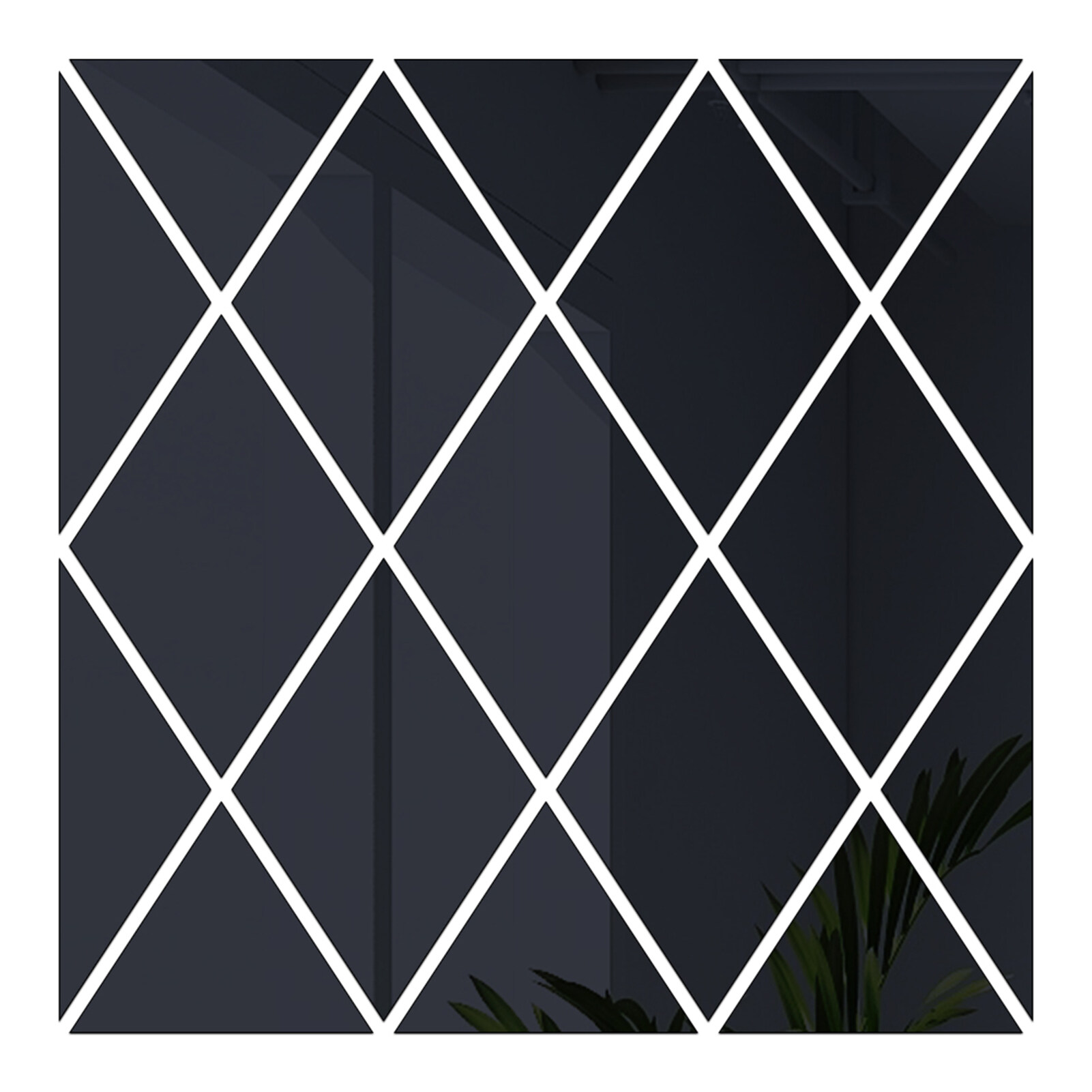 Wall Decals Wall Sticker Diamond Mirror Reflective Design DIY Family ...