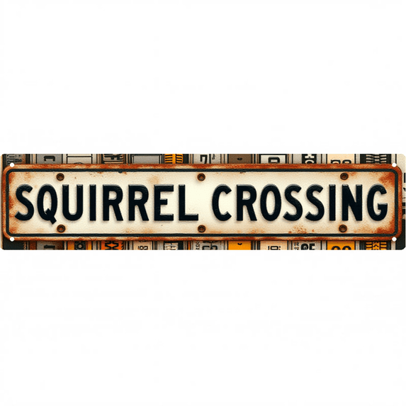 Wall Decor 16*4 Inch Tin Signs SQUIRREL CROSSING Small Wild Animal ...