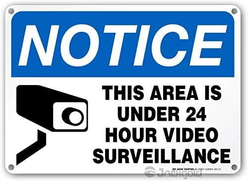 Wall Decor 24 Hour Video Surveillance Sign,Security Camera Sign Warning ...